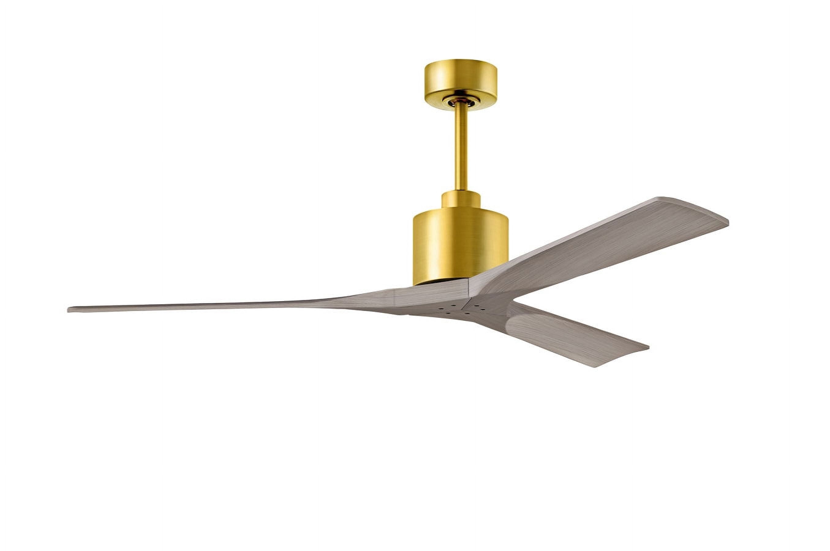 Nan 6-speed ceiling fan in Brushed Brass finish with 60” solid gray ash ...