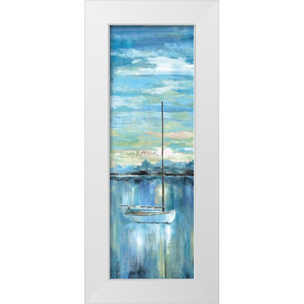 Nan 9x18 White Modern Wood Framed Museum Art Print Titled - Evening Bay ...