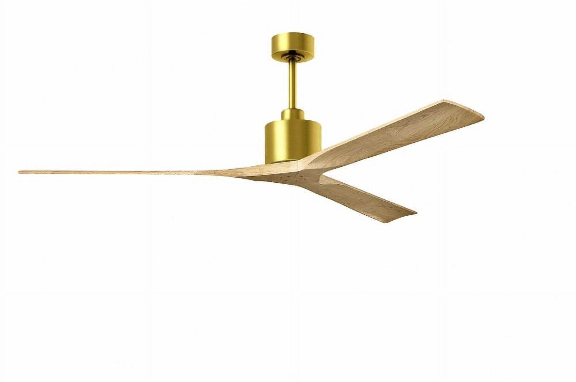 Nan XL 6-speed ceiling fan in Brushed Brass finish with 72” solid light ...