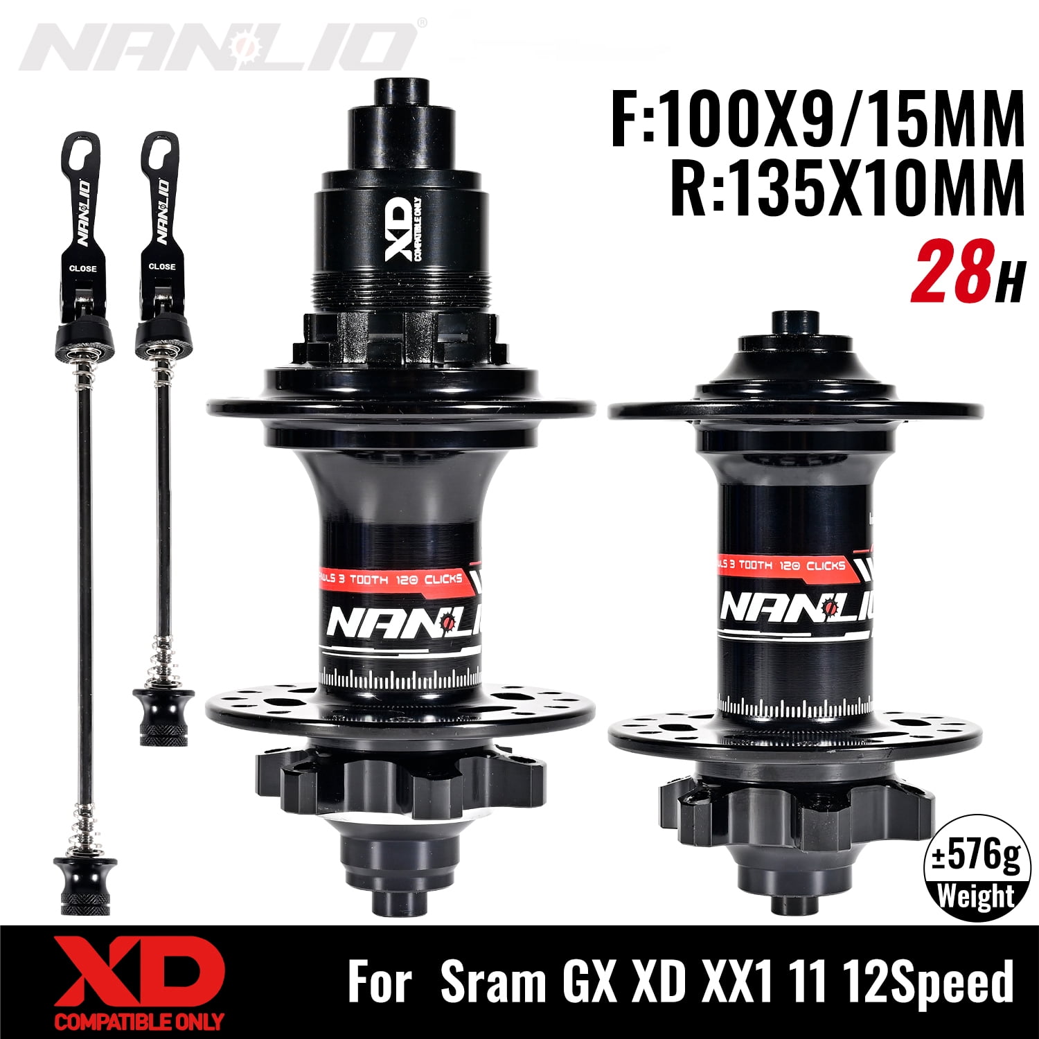 NanLio XM820 Mountain Bike Hubs 120T Bicycle Hubs Sealed Bearing Hub 28 ...