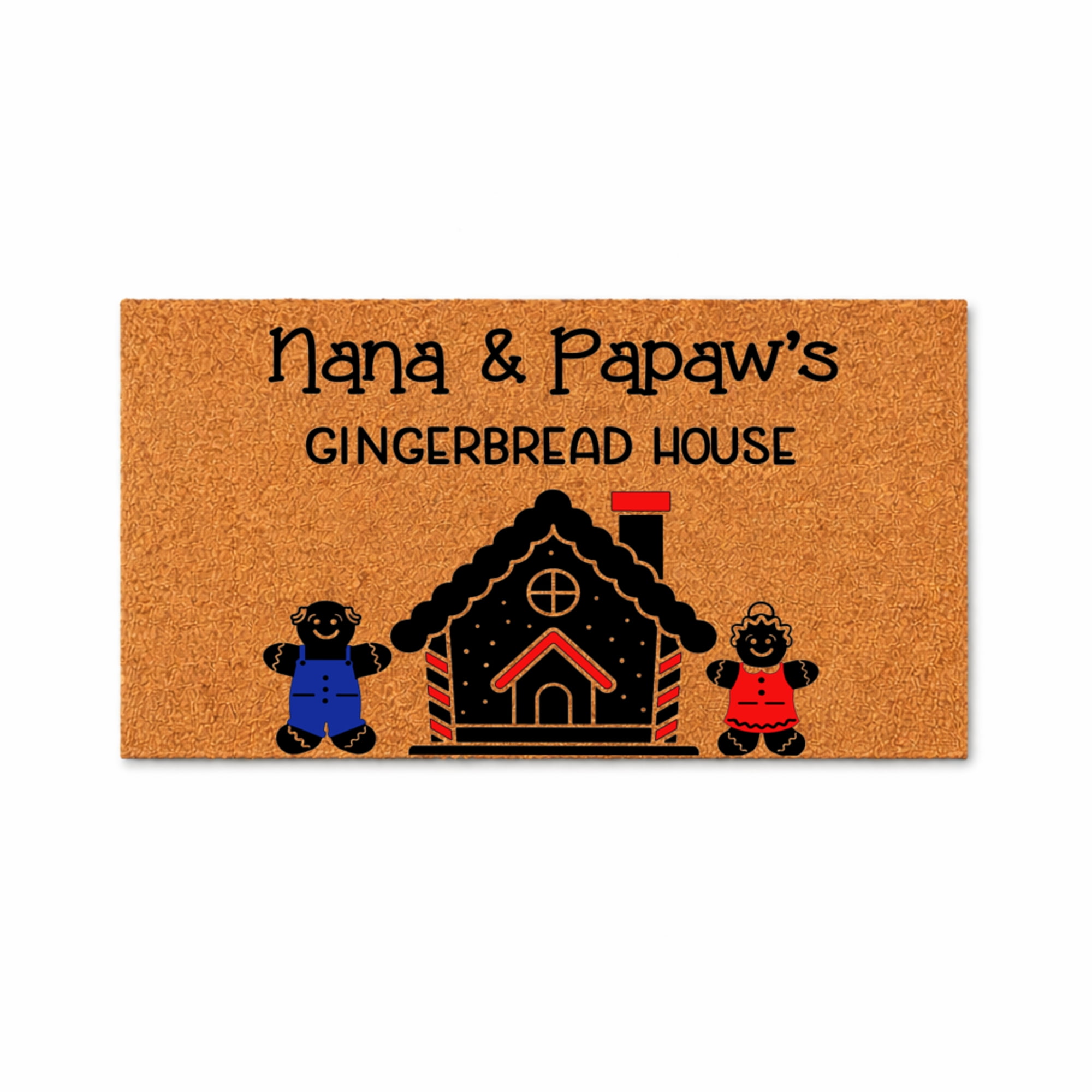 Nana And Papaw’s Gingerbread House Doormat, Holiday Gingerbread House ...