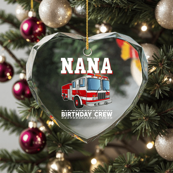 Nana Birthday Crew Fire Truck Themed Family Ornament, Home Decoration ...