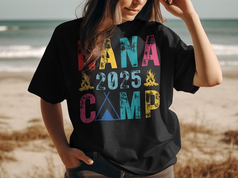Nana Camp 2025 T-shirt, Family Vacation Summer Camping Crew T-shirt ...