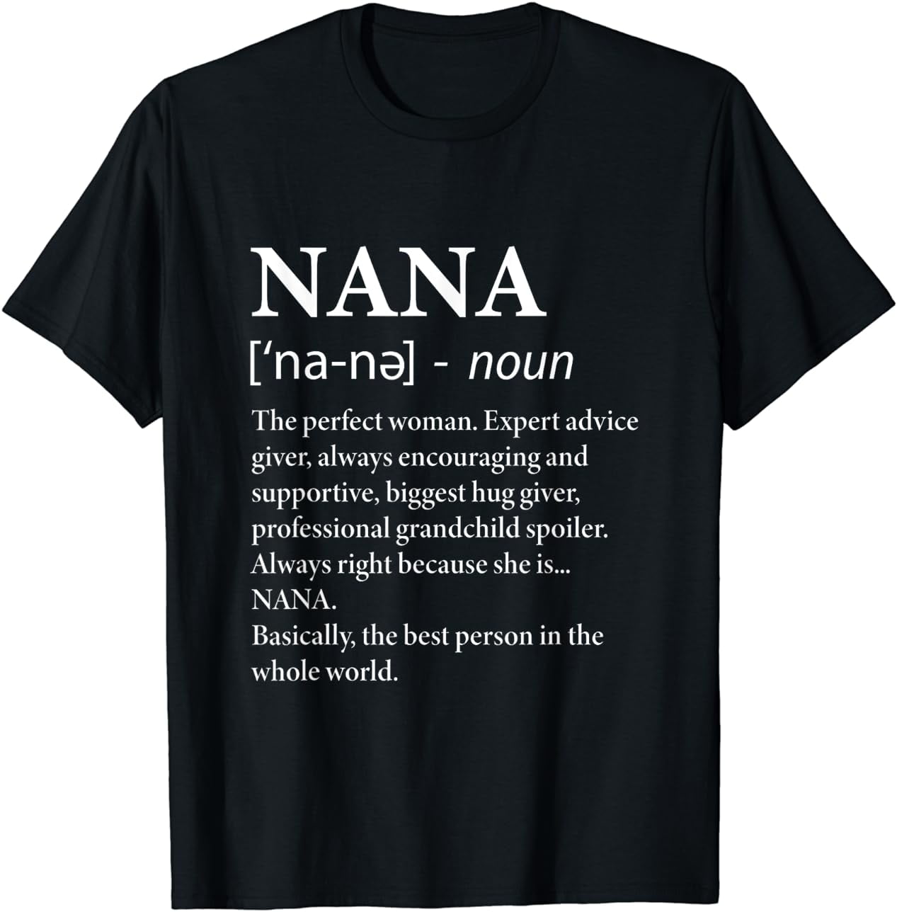 Nana Definition Grandma - Funny Grandmother T-Shirt - Walmart.com