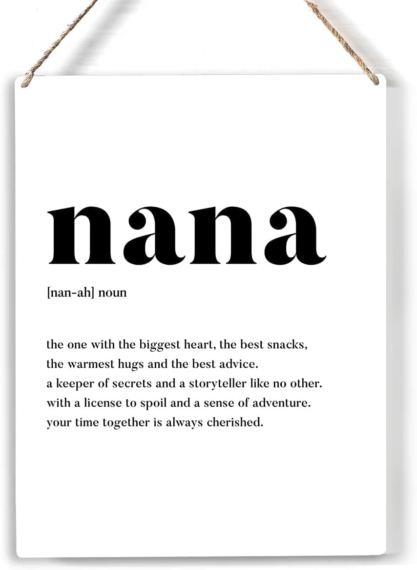 Nana Definition Wood Sign Modern Nana Wooden Signs Rustic Hanging ...