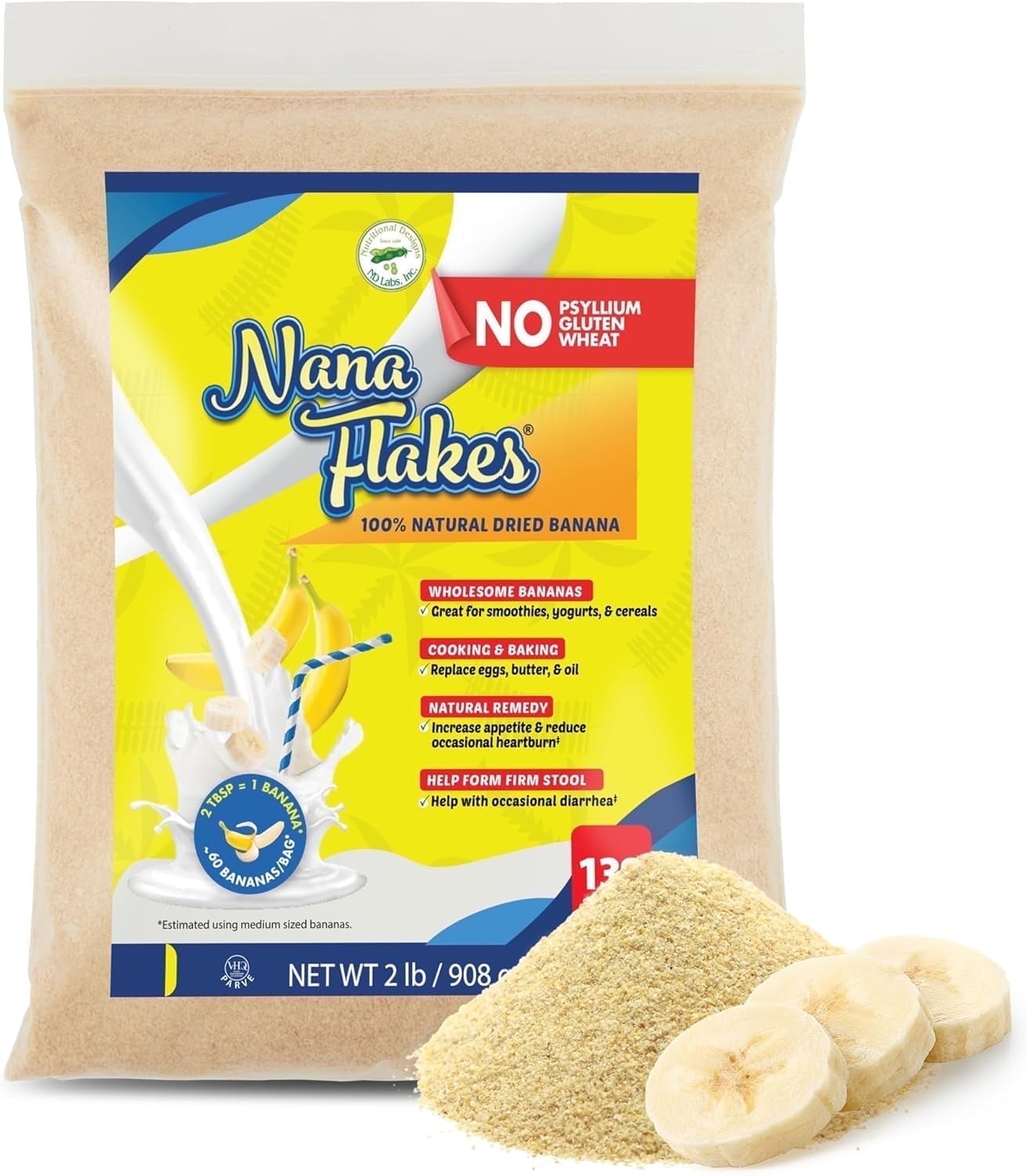 Nutritional Designs Nana Flakes, 100% Natural Anti-Diarrheal & Stomach ...