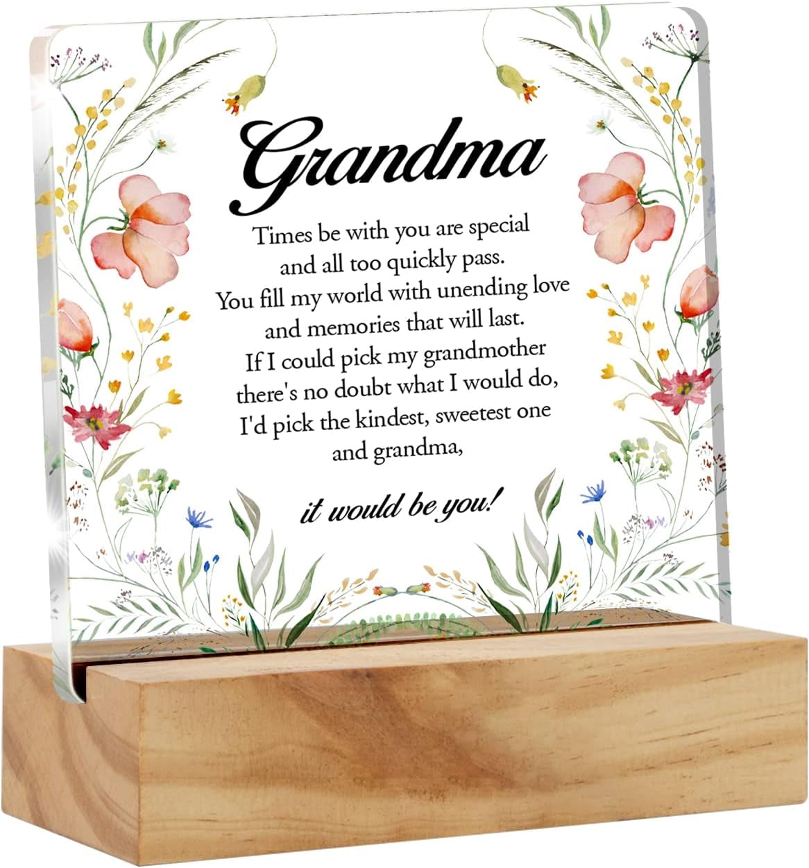 Nana Gift Grandma Gifts Floral Grandma Desk Decor Best Grandma Acrylic ...