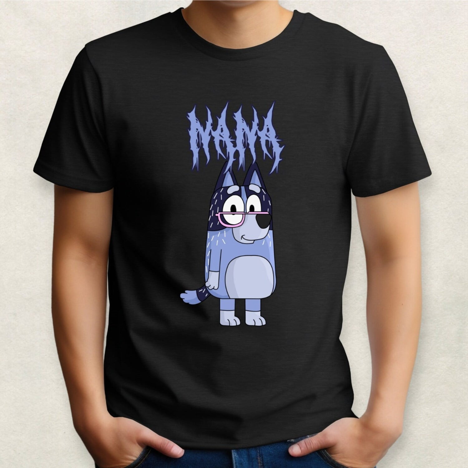 Nana Grandma Metal Shirt, Bluey, Black Metal, Goth, Deathmetal, Blegh ...
