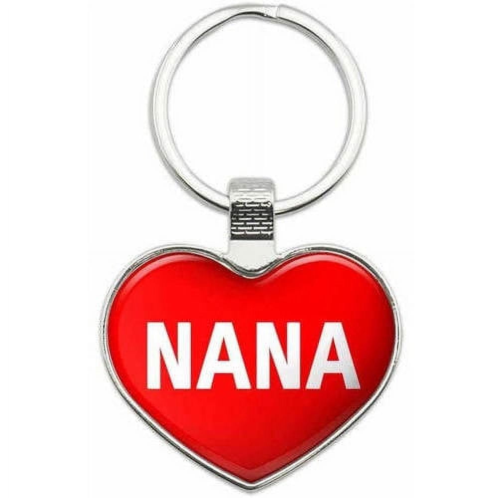 Nana - Names Female Metal Heart Keychain Key Chain Ring, Multiple ...