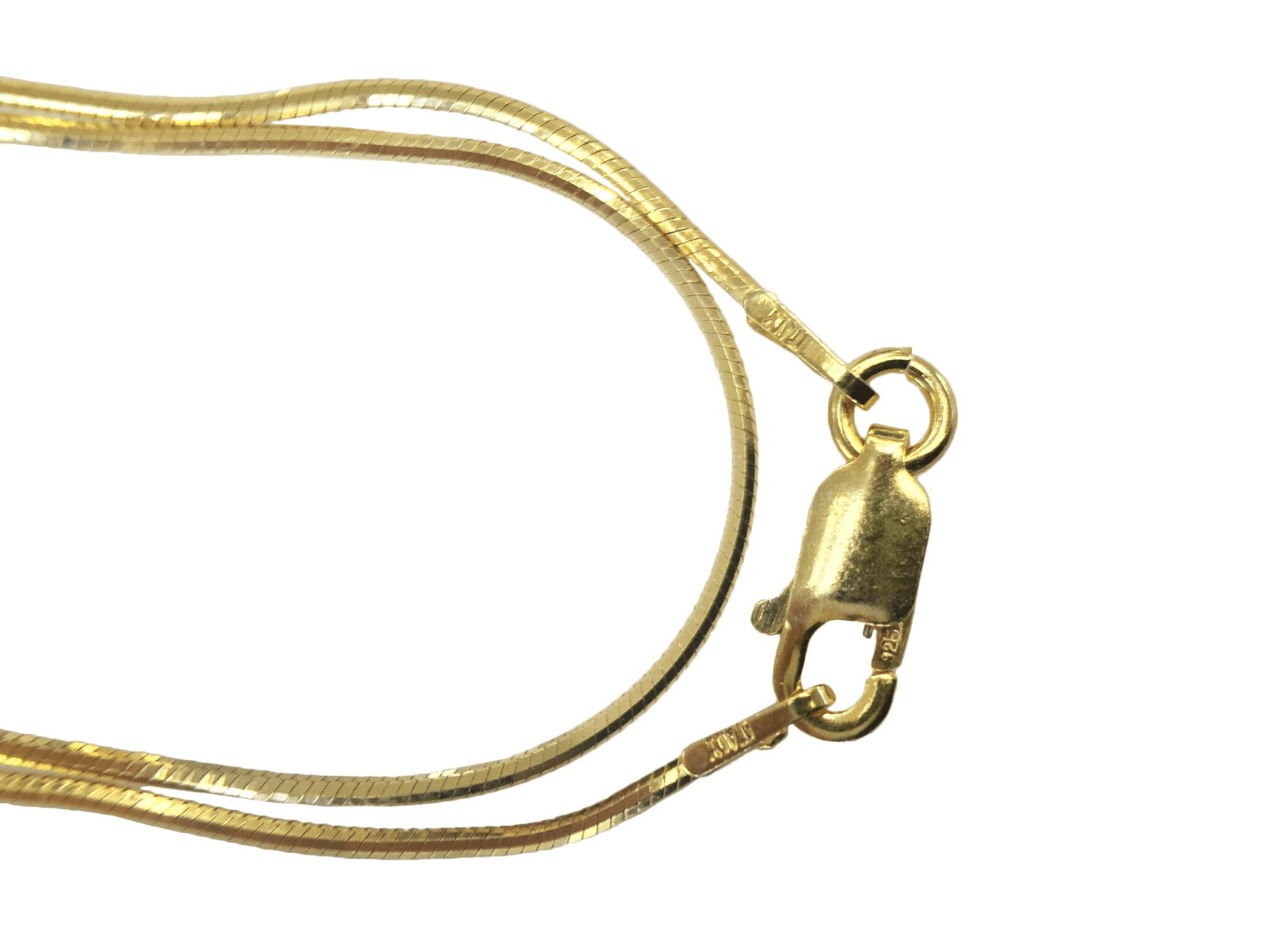 Nana Sterling Silver Square Snake Chain-Made in Italy-0.8mm 18" Yellow ...