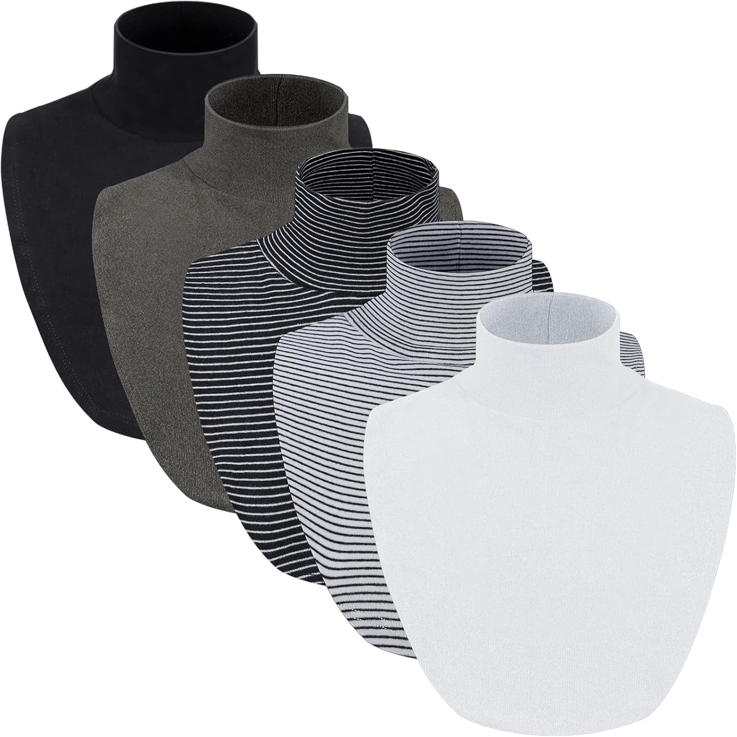 Nanahuang 5 Pieces Fake Turtleneck Collars Detachable Dickey Collar ...