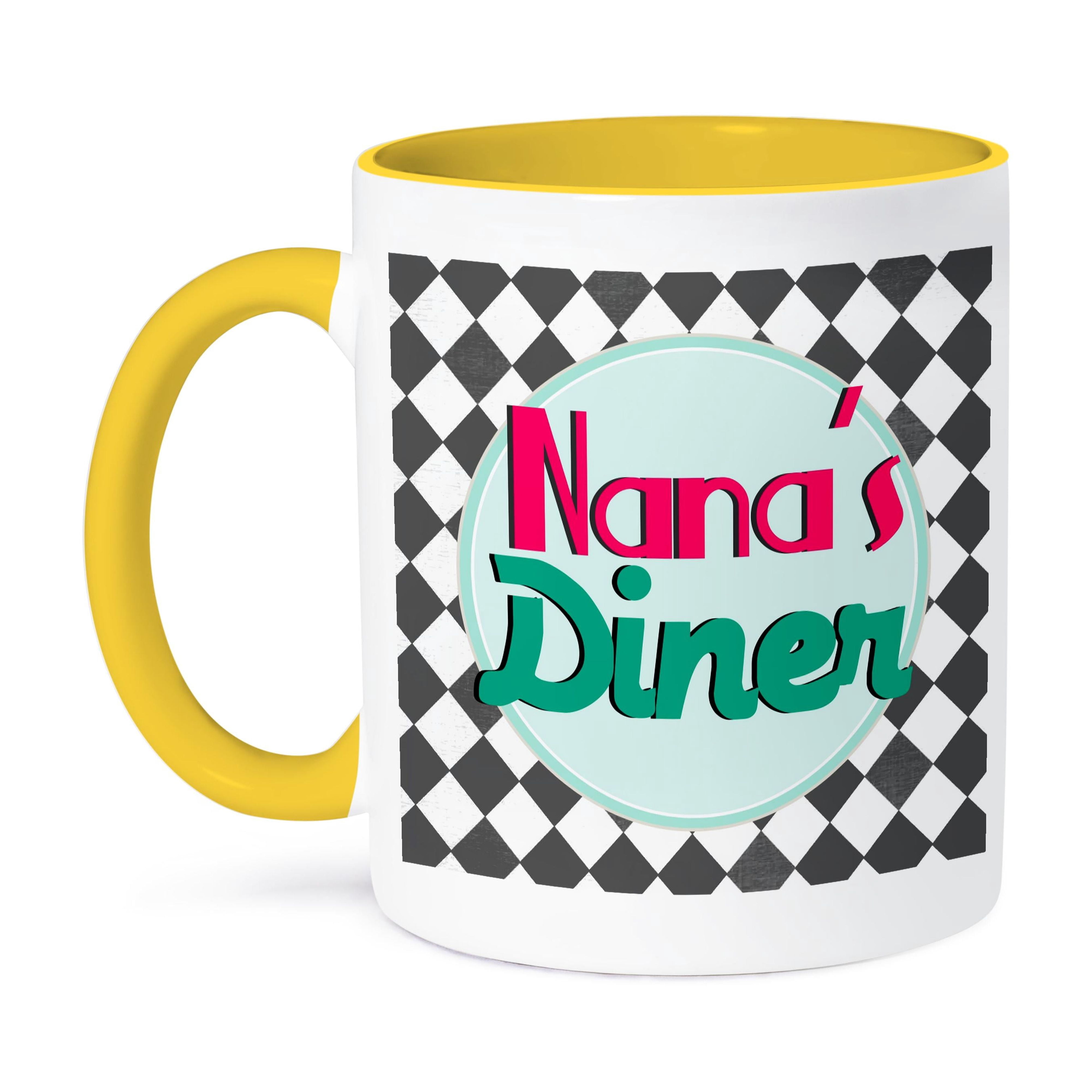 3dRose, Nanas Diner sign on black - Retro hot pink turquoise teal blue ...