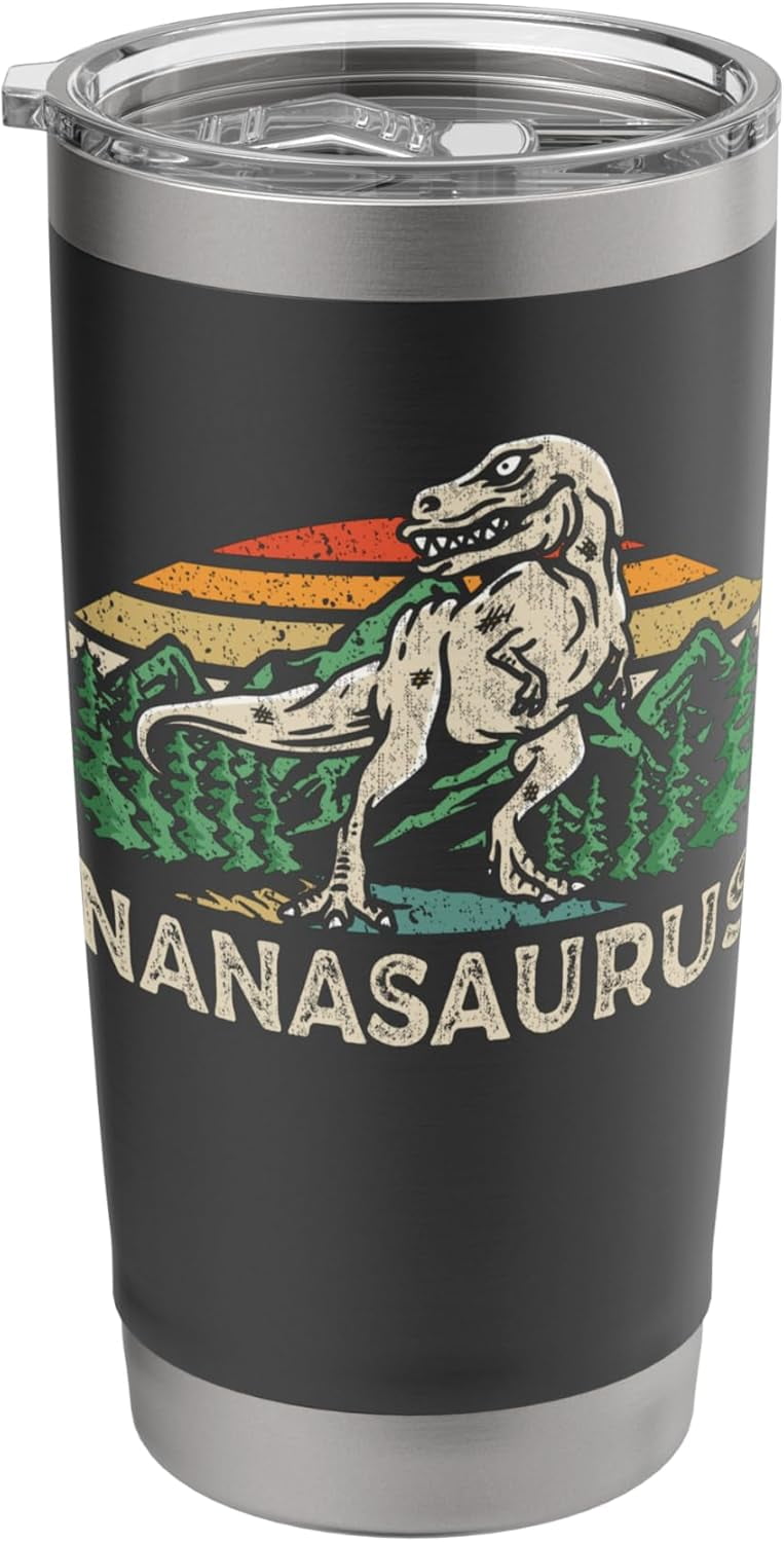 Nanasaurus Dinosaur T Rex Nana Saurus Funny Grandma Stainless Steel ...