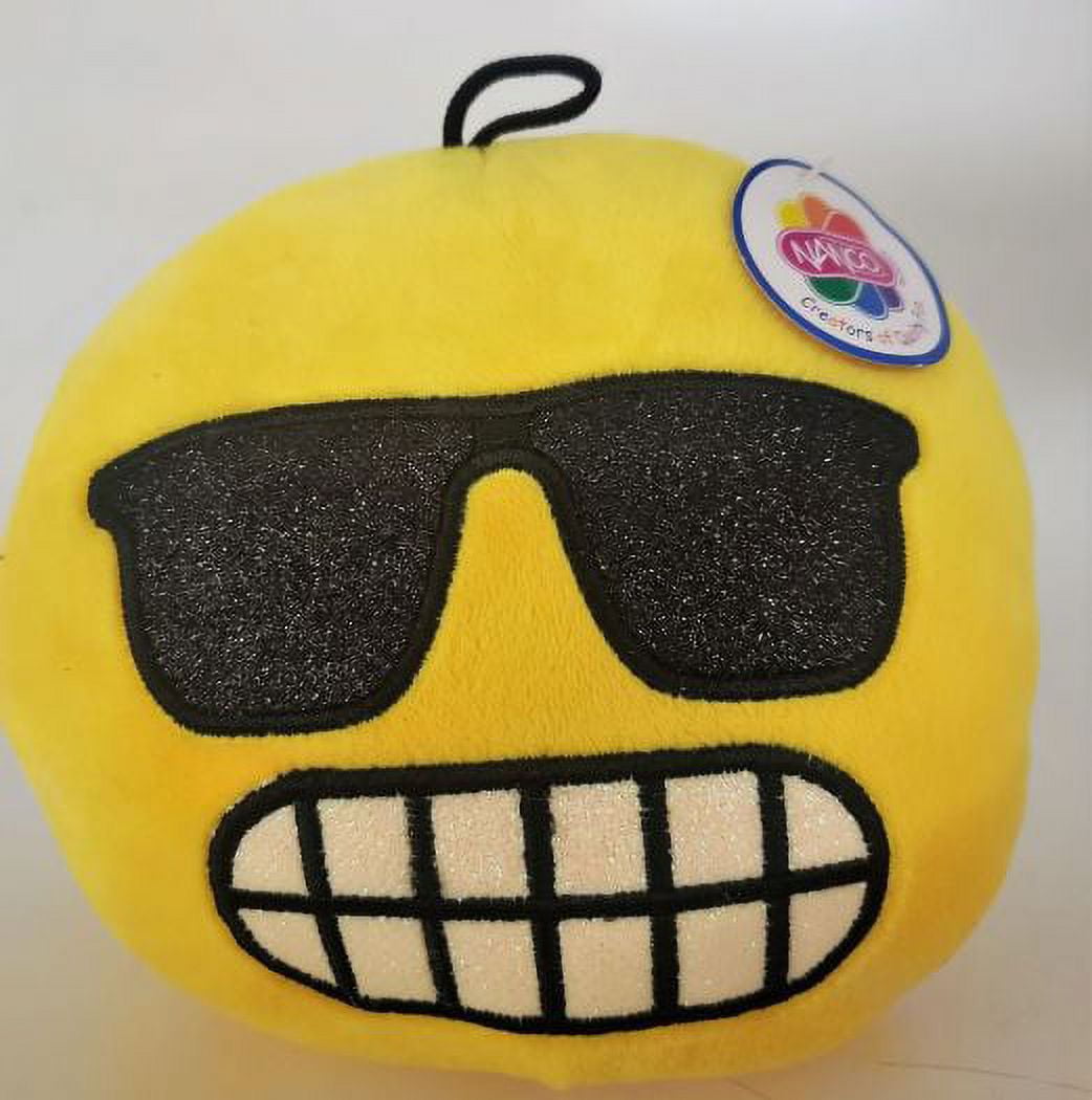 Nanco Smiley Face Plush Emoji Sunglass Teeth 6 inch Yellow - Walmart.com