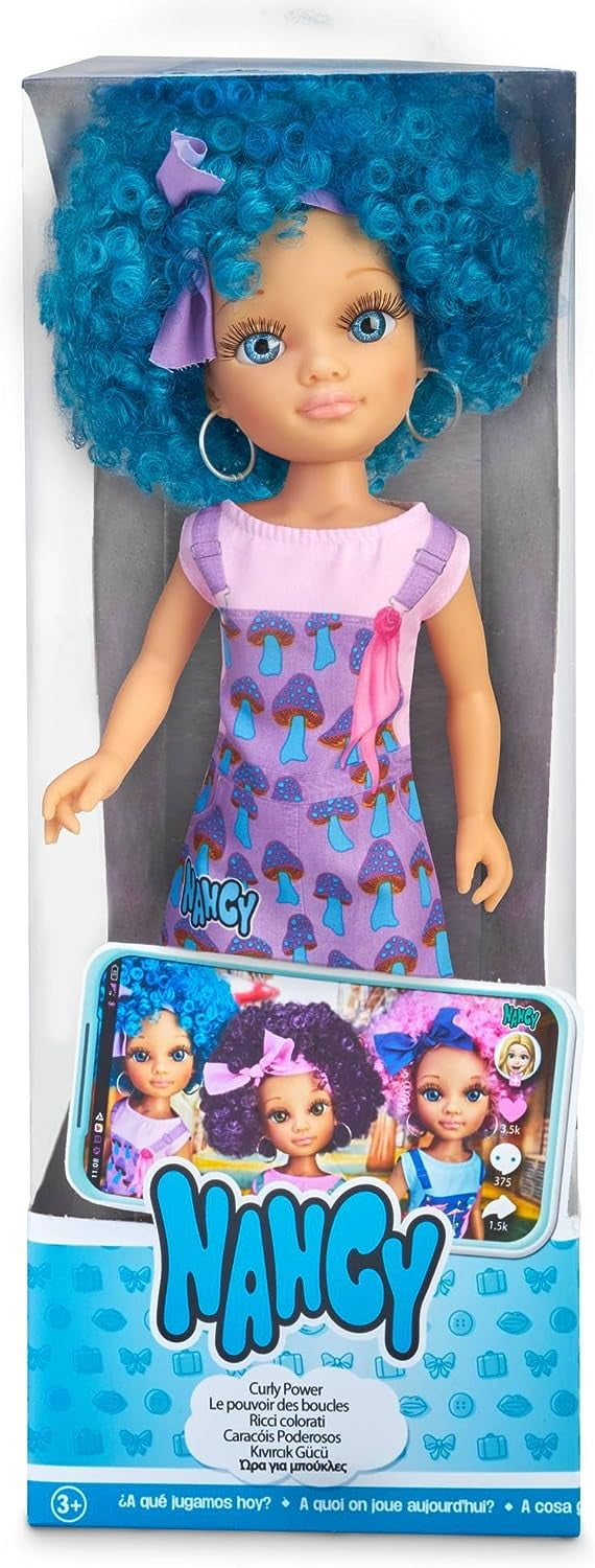 Nancy Curly Power Fashion Doll with Blue Hair, 16" Doll - Walmart.com