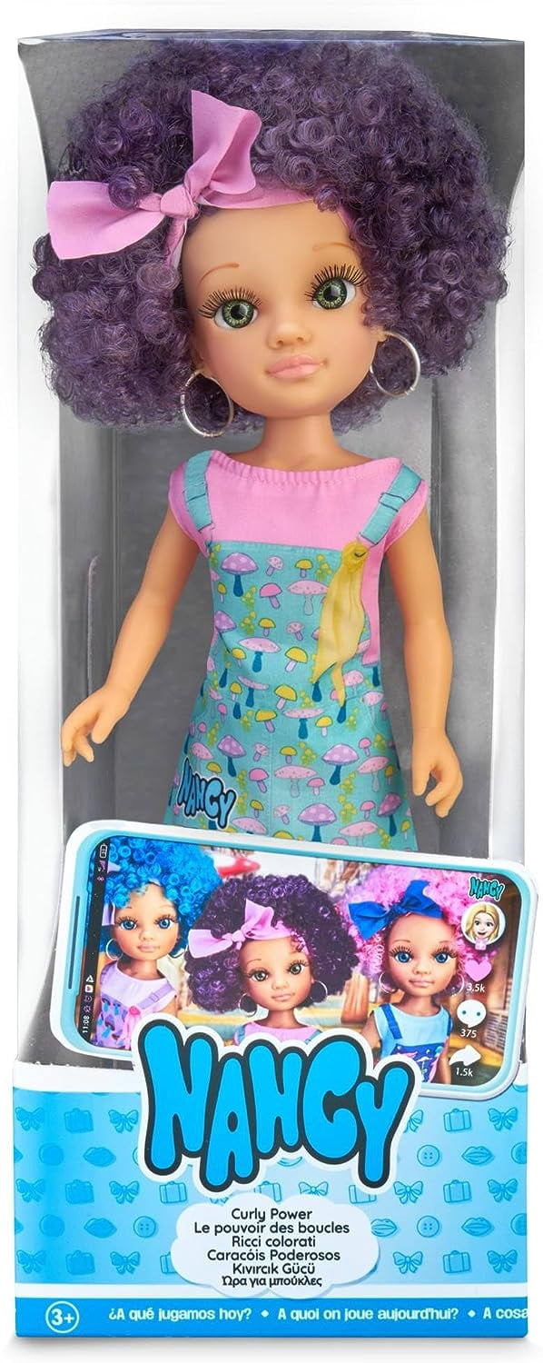 Nancy Curly Power Fashion Doll with Purple Hair, 16" Doll - Walmart.com