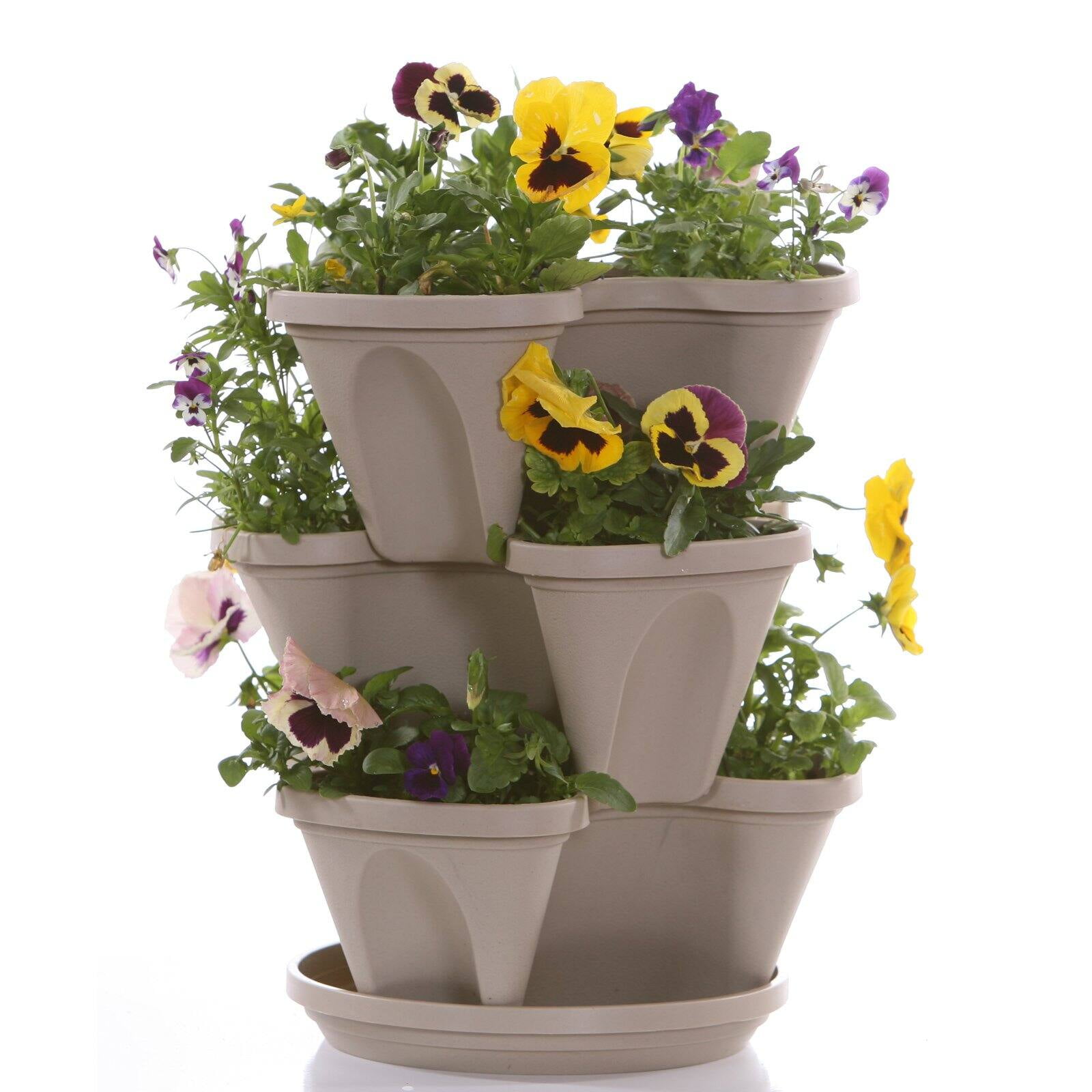 Nancy Janes 12 in. Self Watering Stacking Planters Set of 3 - Walmart.com