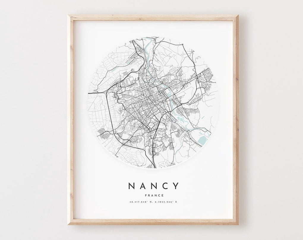 Nancy Map Print, Nancy Map Poster City Wall Art, Nancy Road Map, Nancy ...