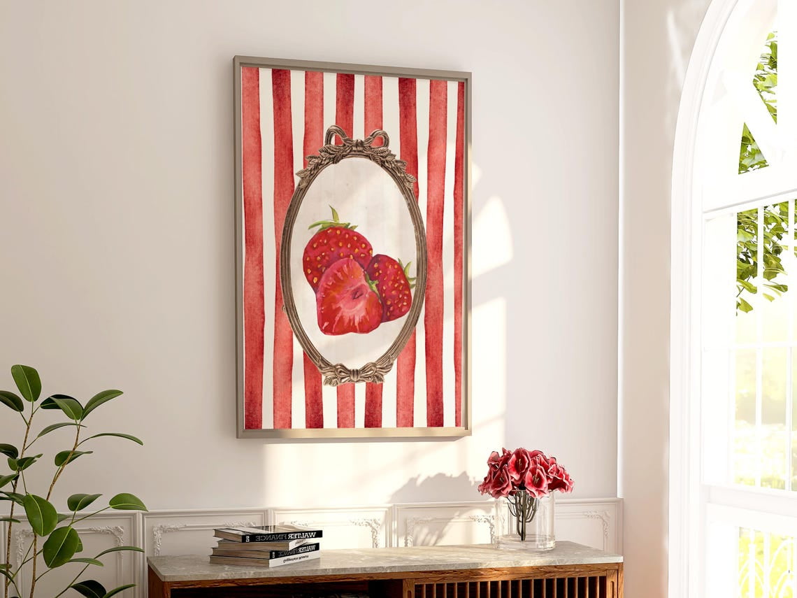 Nancy Meyers Kitchen Decor,Old Money Aesthetic Strawberry,Retro Berry ...