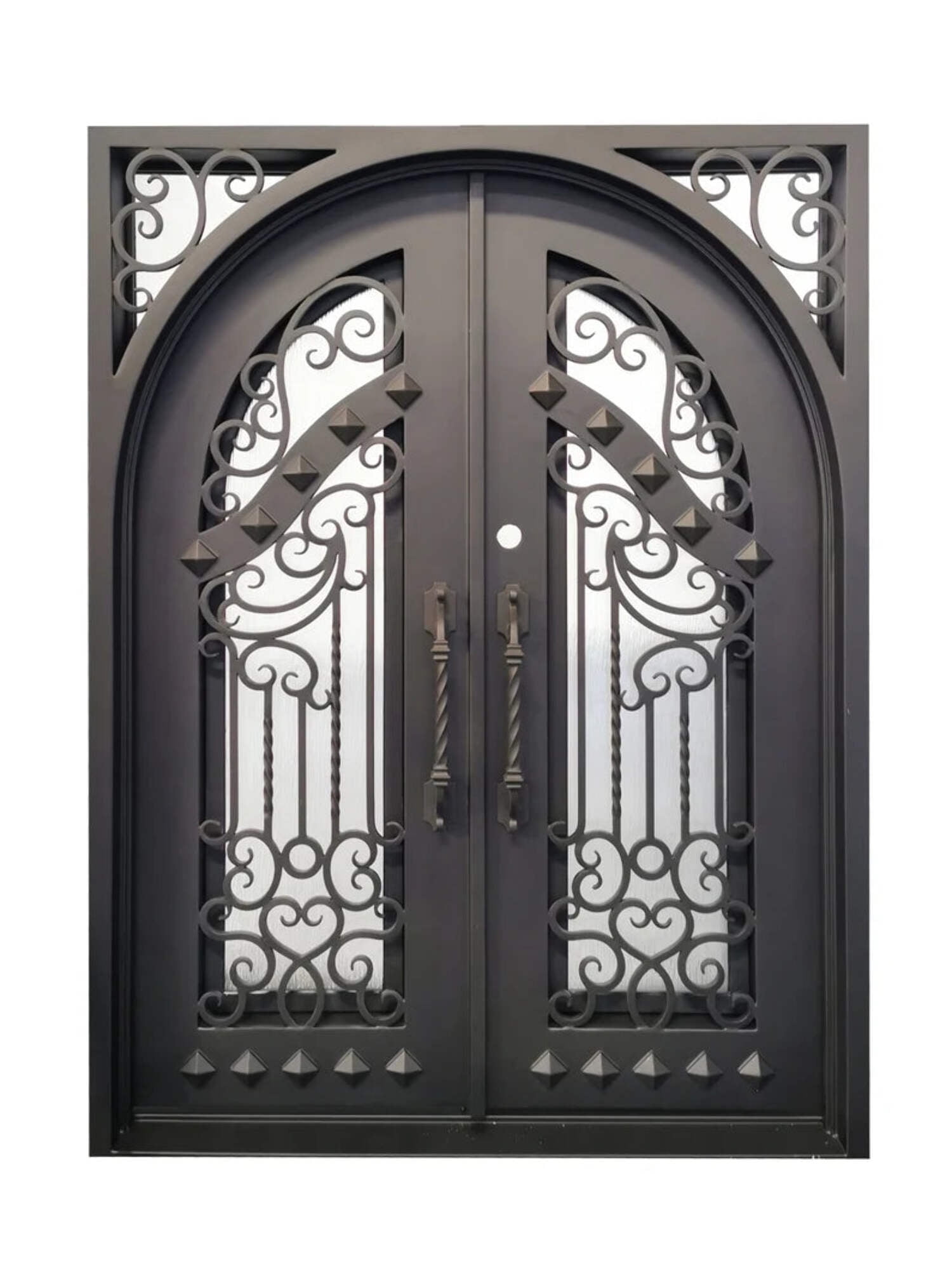Nancy Wrought Iron Double Door Square Frame Arched - Walmart.com