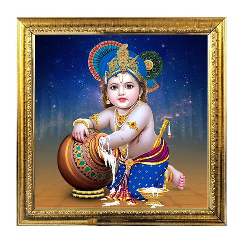 Nand Gopal India God Photo Frame for Pooja Hindu Bhagwan Bala Krishna ...