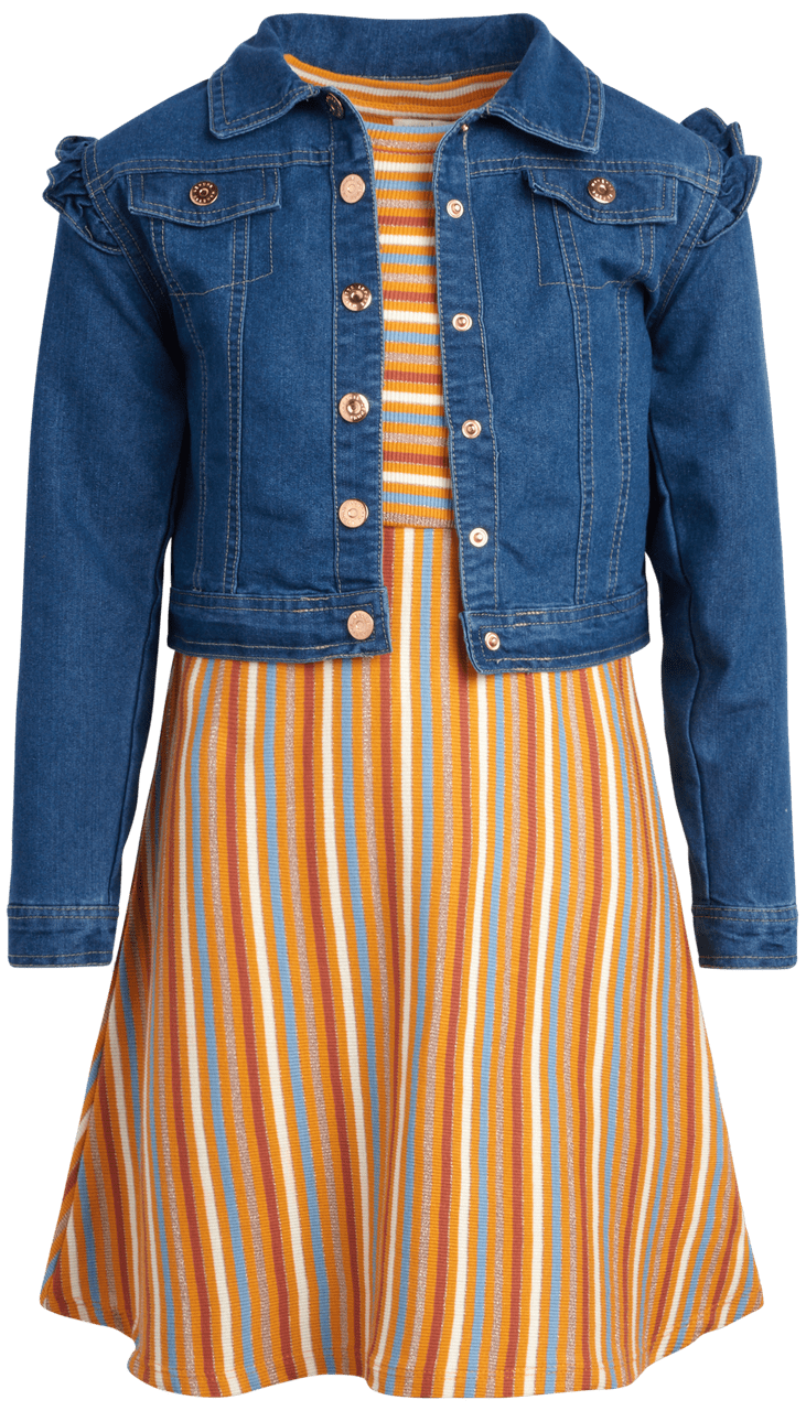 Nanette Lepore Girls' Dress Set - 2 Piece Sundress and Denim Jean ...