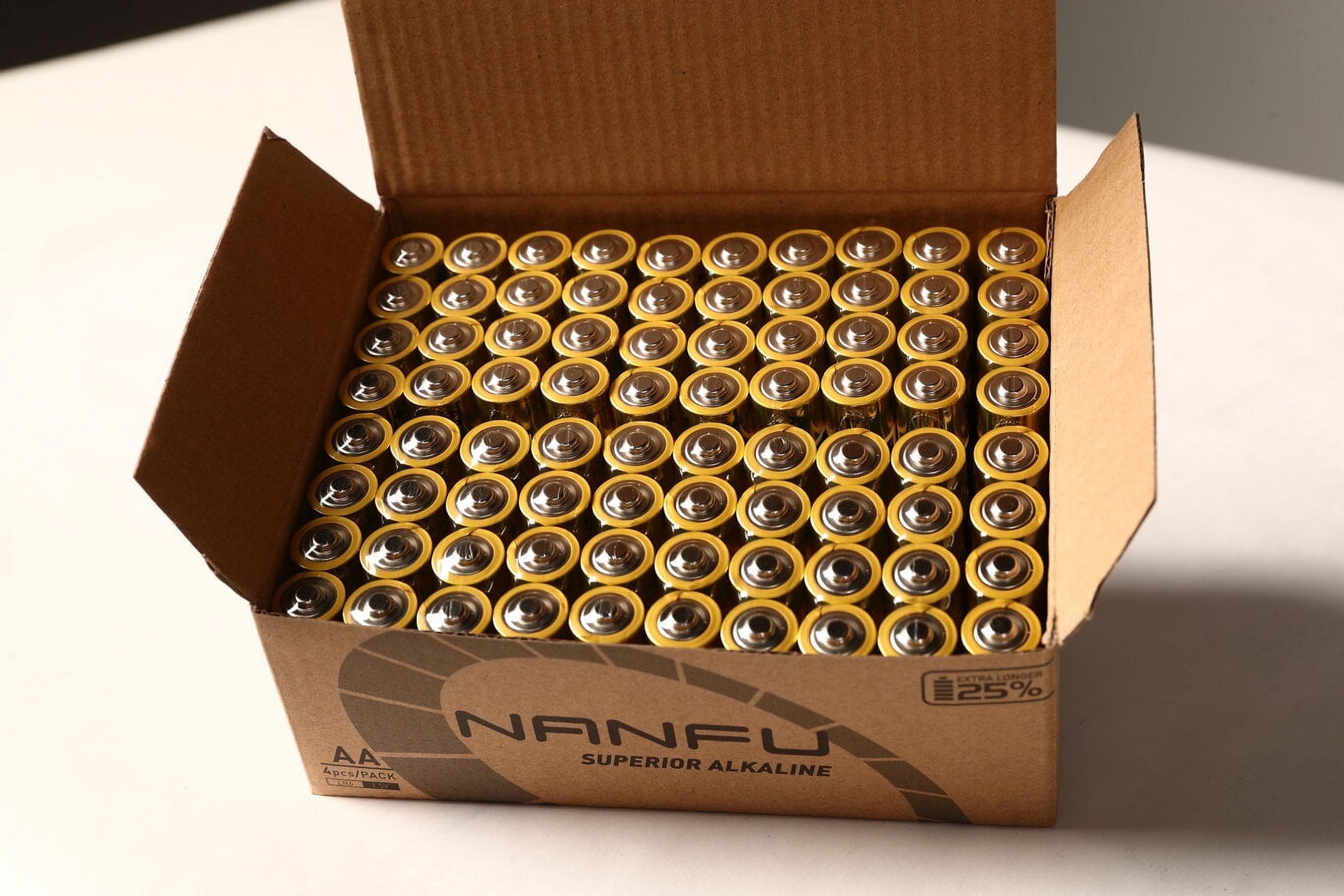 NANFU 1.5V Alkaline AA Batteries, 80 Pack, Long-Lasting Power, Expire ...
