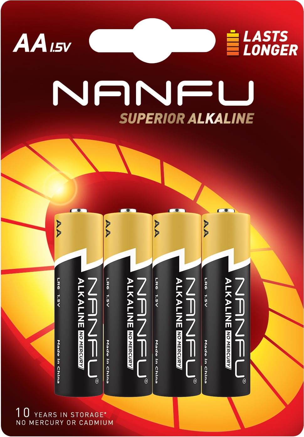 Nanfu Alkaline 1.5V AA Batteries , 4 Pack Long Life Expire Date: 05/ ...