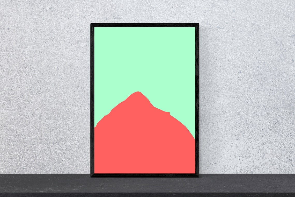 Nanga Parbat Poster - Mountain Contour - Art, Minimal, Modern, Climbing ...