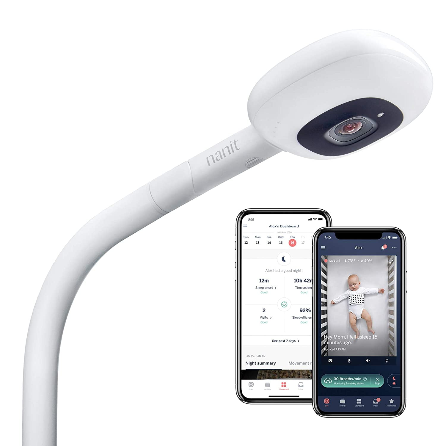 Nanit Plus - Smart Baby Monitor and Floor Stand: Camera with HD Video ...
