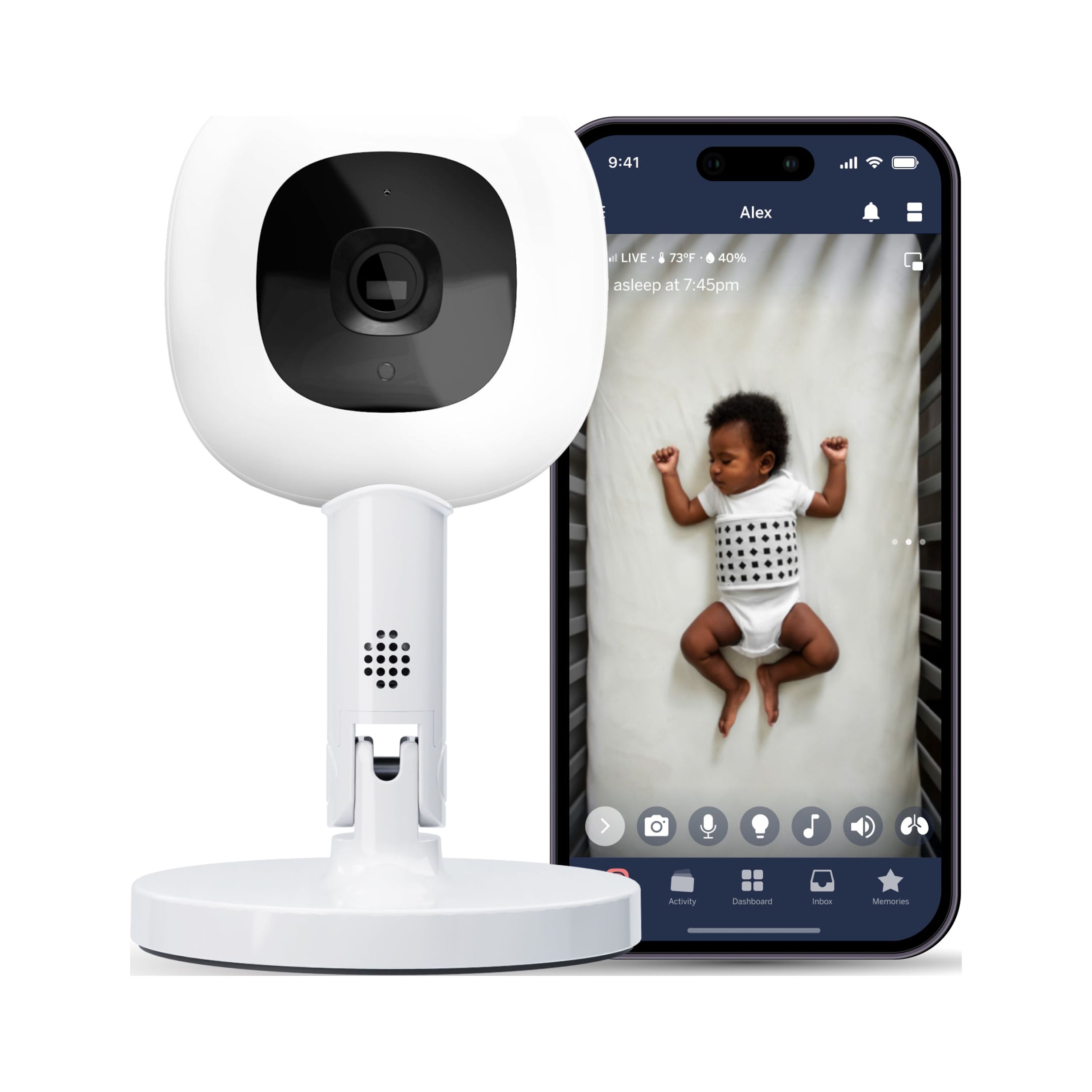 Hubble Connected Nursery Pal Premium, 5” Smart HD Baby Monitor with ...