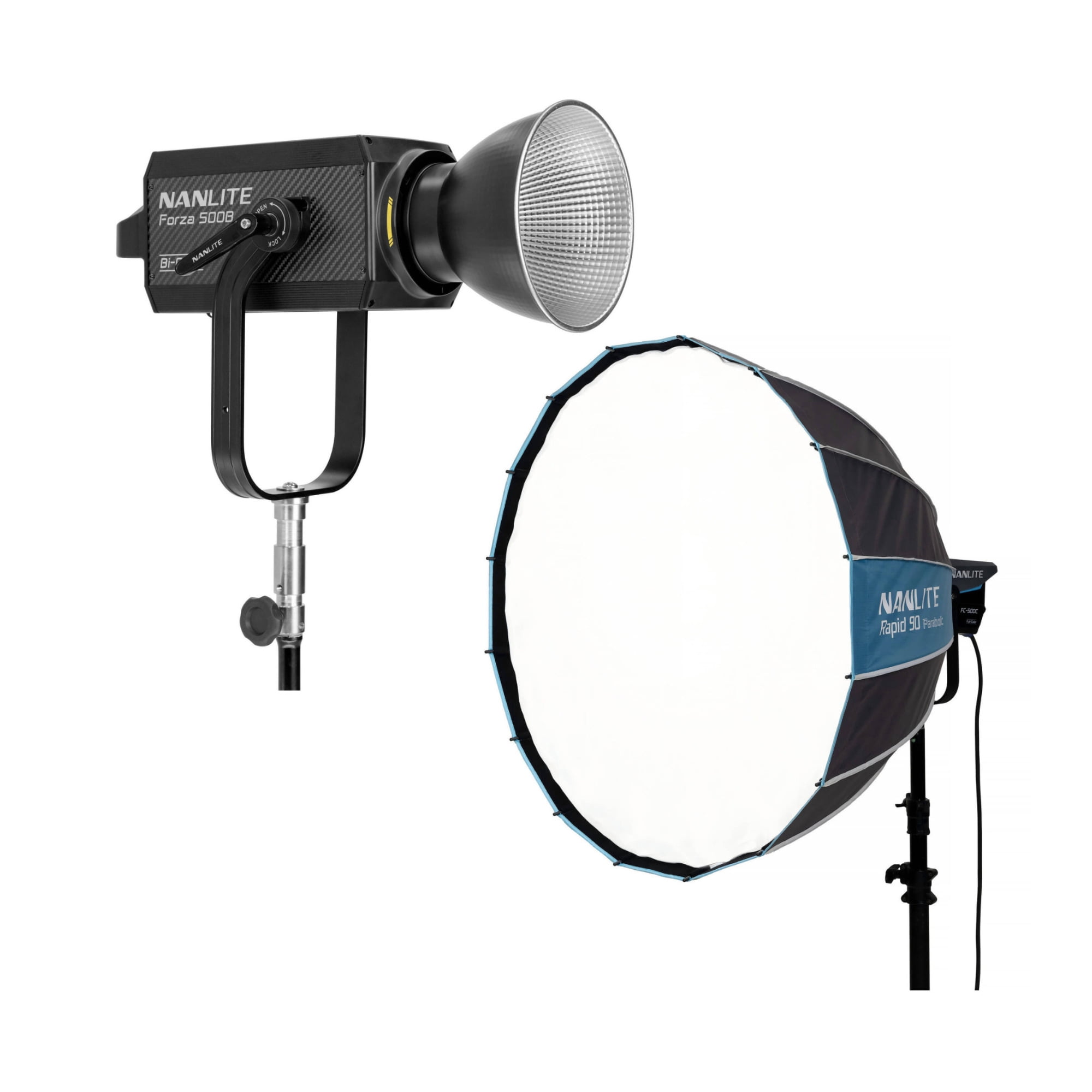 Nanlite Forza 500B II Bi-Color LED Monolight Bundle with 35-Inch Rapid ...