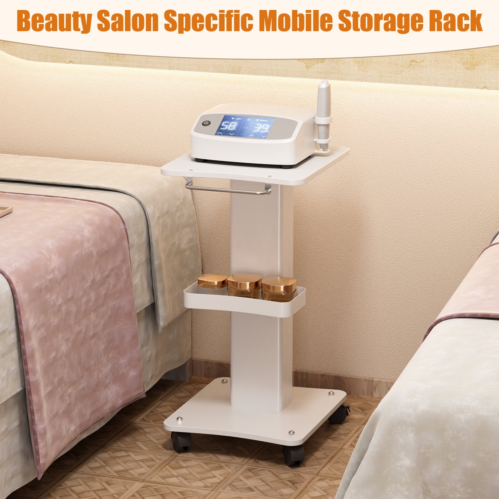 Nanly 3-Tier Esthetician Cart, Beauty Rolling Trolley Cart with 360 ...