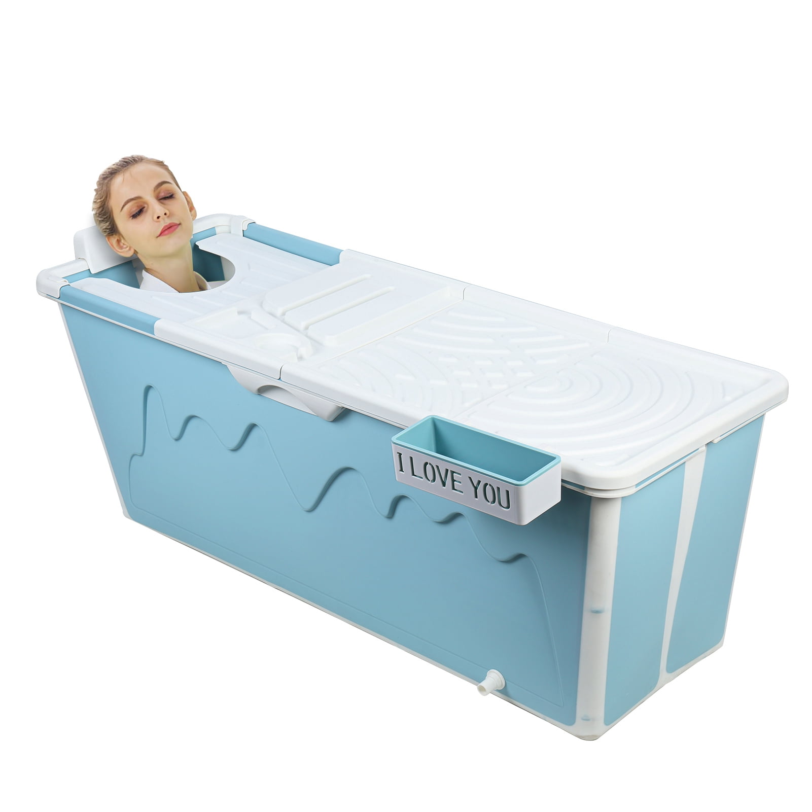 Nanly 55 inch Portable Foldable Bathtub, Family SPA Soaking Tub with ...