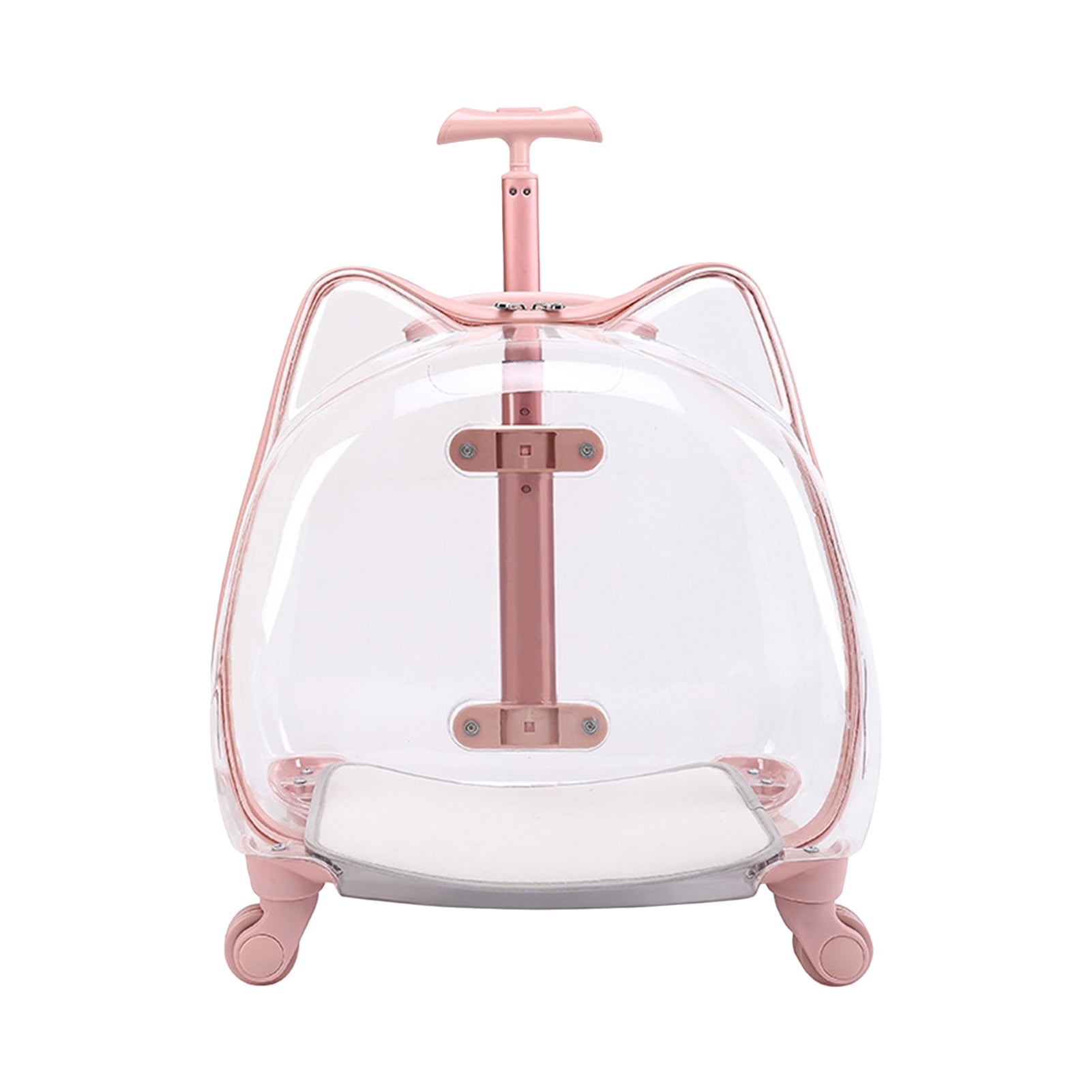 Nanly Cat Carrier with Wheels Transparent Pet Trolley Case Telescopic ...