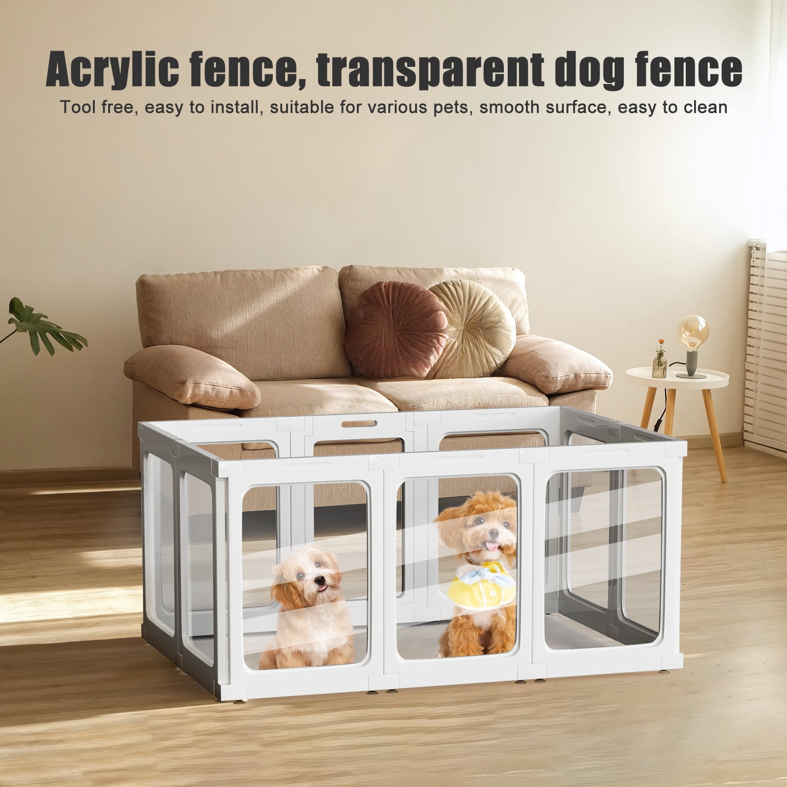 Nanly Dog Playpen Indoor, 23.6" Height Pet Playpen with Dual Locks ...