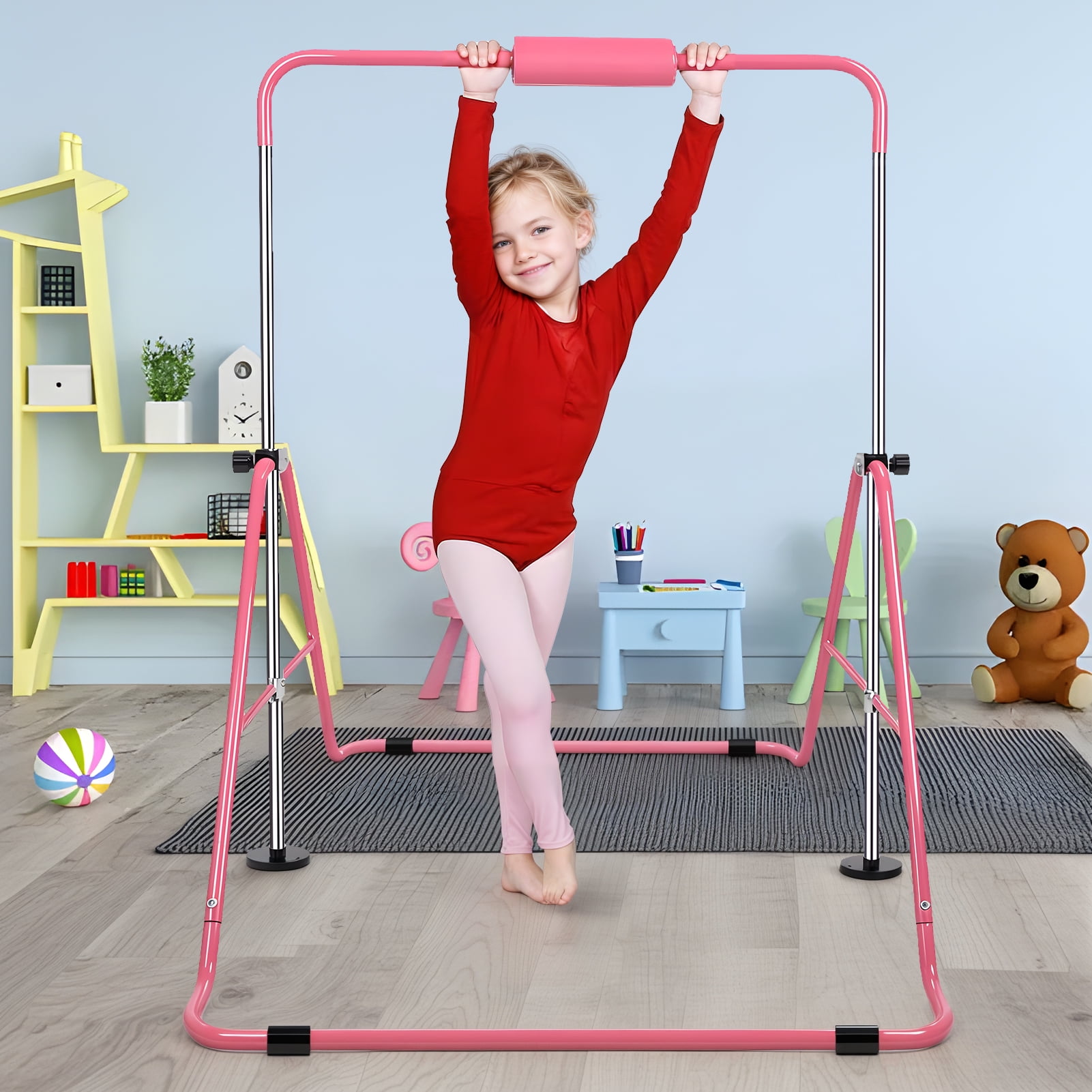 Nanly Expandable Gymnastics Bar, Adjustable Height Gymnastic Horizontal ...