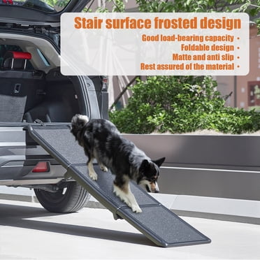 Pefilos Foldable Plastic Dog Ramp, 60" Lightweight Portable Pet Stairs ...