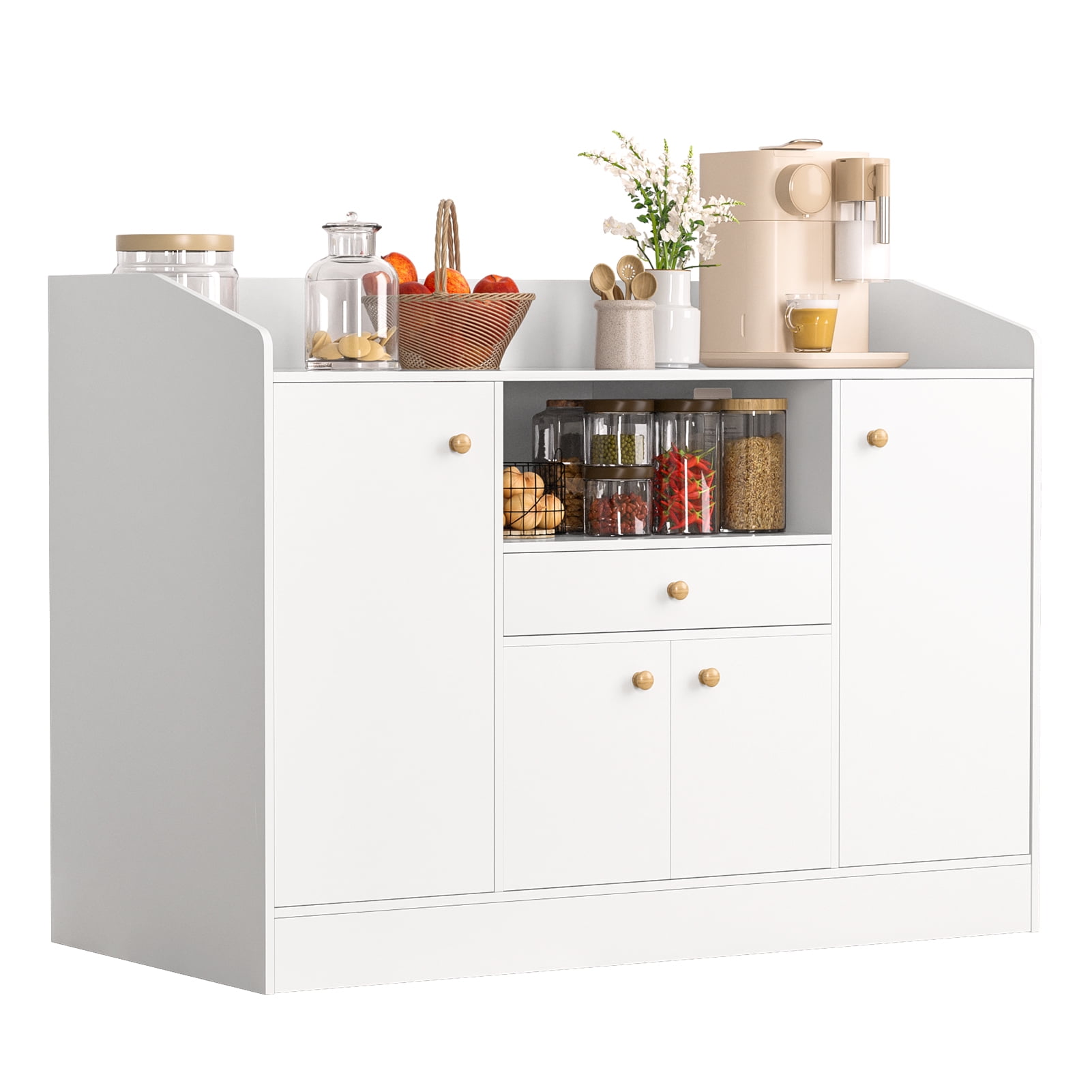 Nanly Kitchen Buffet Cabinet, Coffee Bar Storage Cabinet, Kitchen Storage Cabinet with Drawer ...