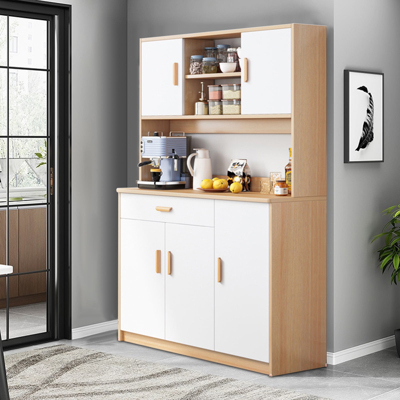 Nanly Kitchen Pantry Storage Cabinet, Kitchen Storage Cabinet with ...