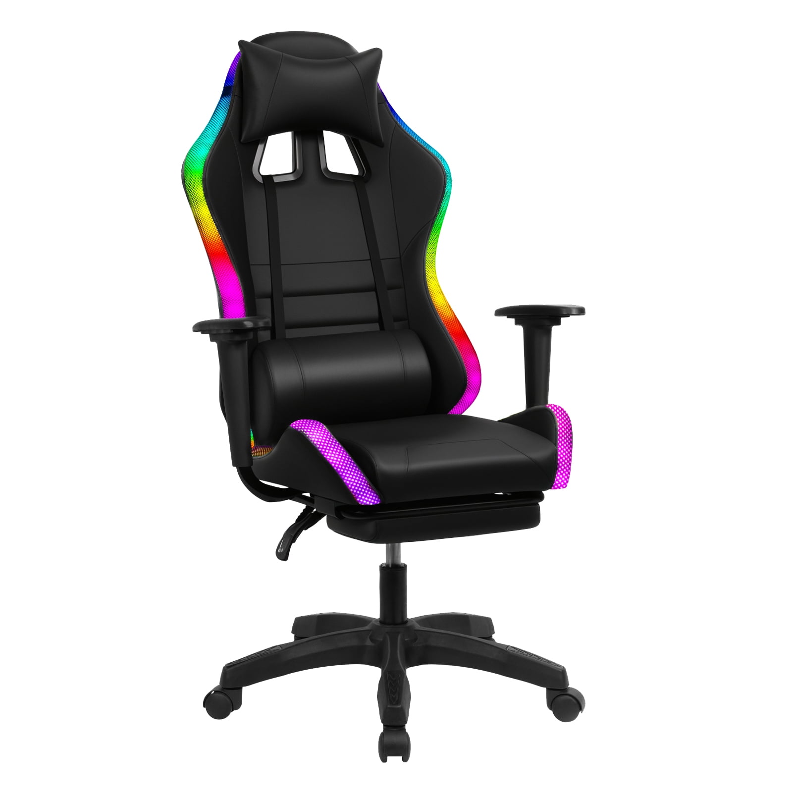 Nanly RGB Gaming Chair Ergonomic Computer Game Chair with Retractable ...