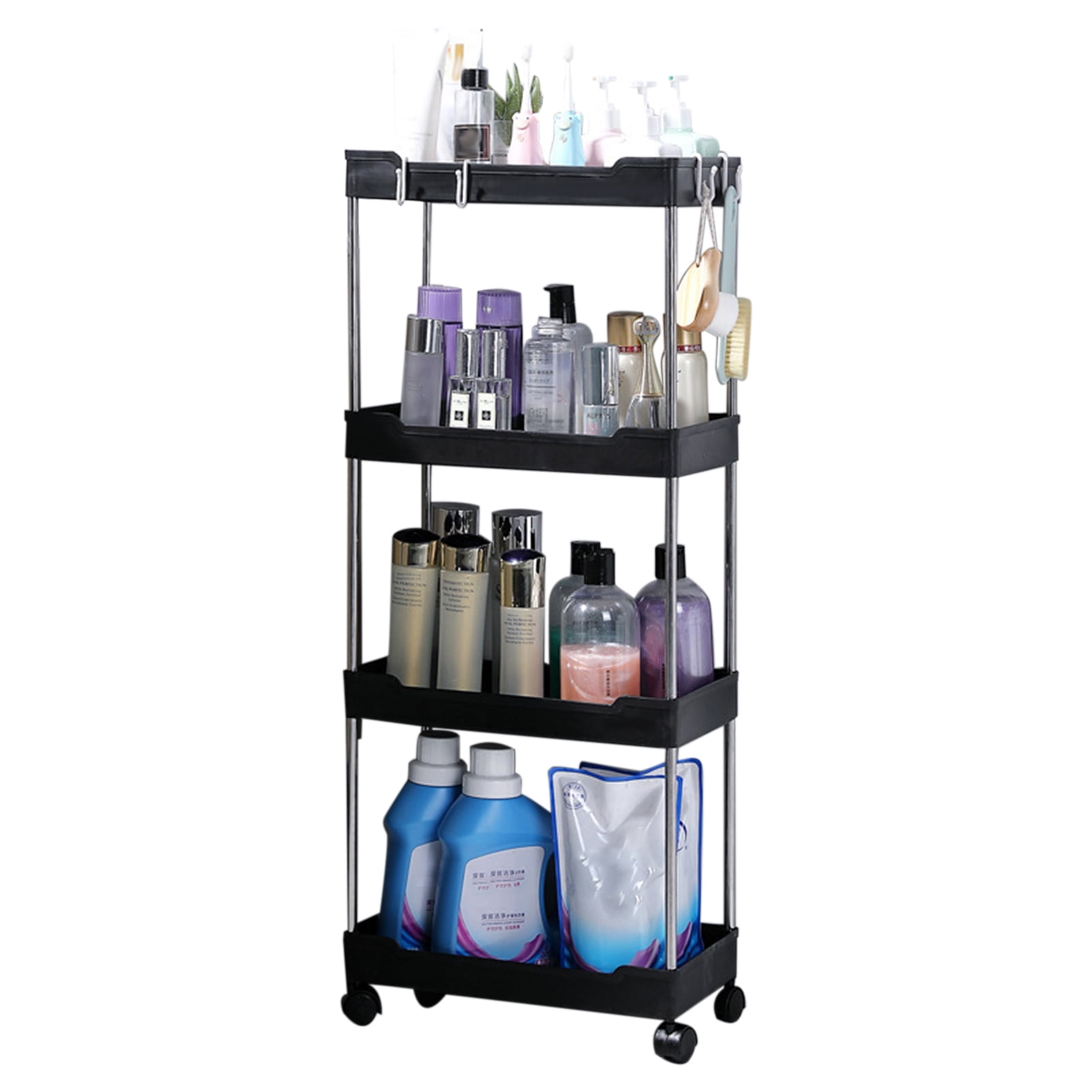 Nanly Utility Rolling Storage Cart, 4-Tier Multifunctional Fruit ...