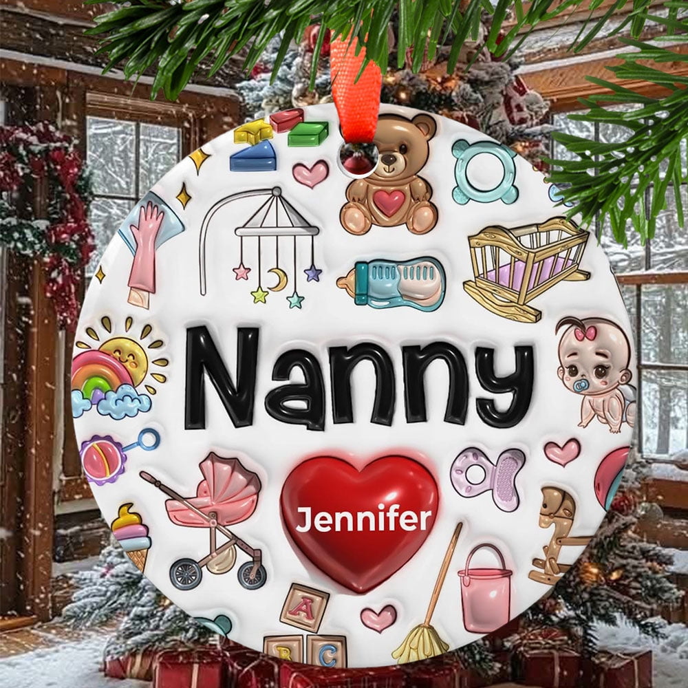 Nanny Christmas Ornament, Ceramic, Acrylic, Mother’s Day, Love Home ...