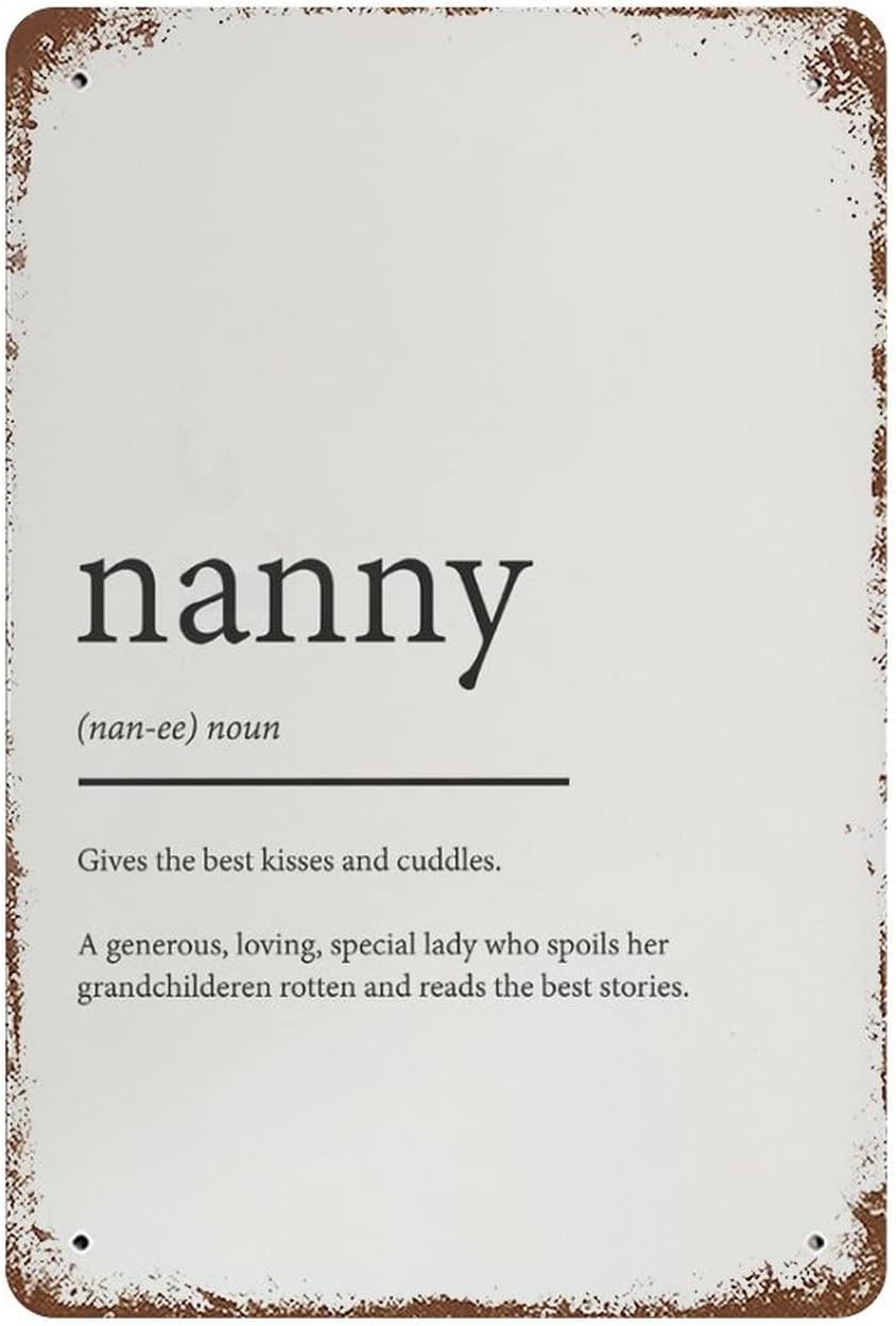 Nanny Definition Print Typography Family Funny Novelty Metal Sign Retro ...