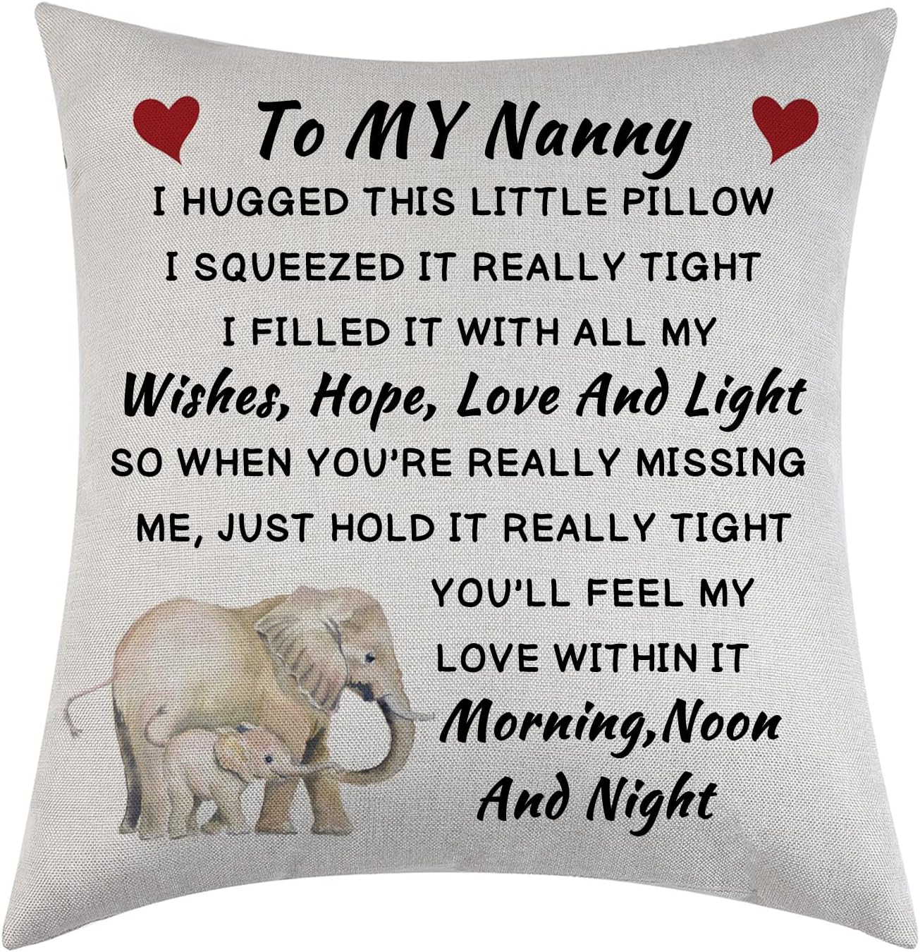 Nanny Throw Pillow Cover Gift Grandma Gifts Pillowcase for Nanny ...