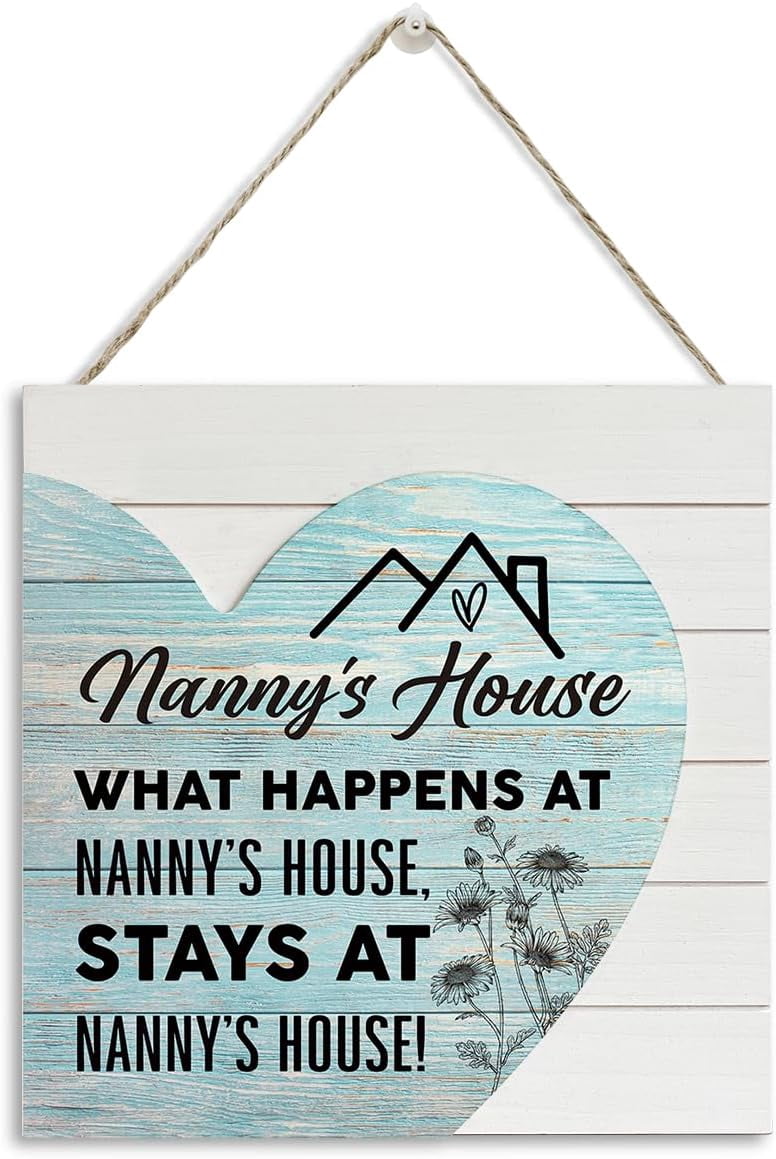 Nanny's House Sign Heart Plaque, What Happens At Nanny's House Stays At ...