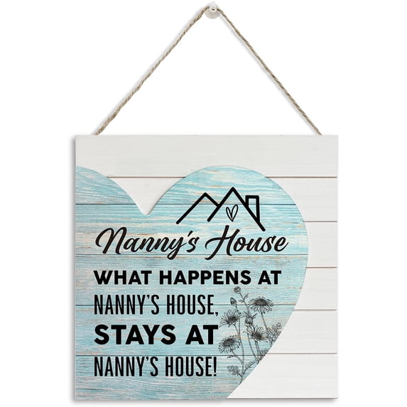 Nanny's House Sign Heart Plaque, What Happens At Nanny's House Stays At ...
