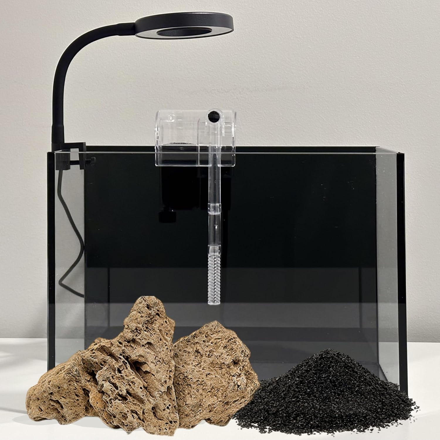 Nano Aquarium kit, Small Betta Fish Aquarium, 2.2 Gallon Rimless Glass ...