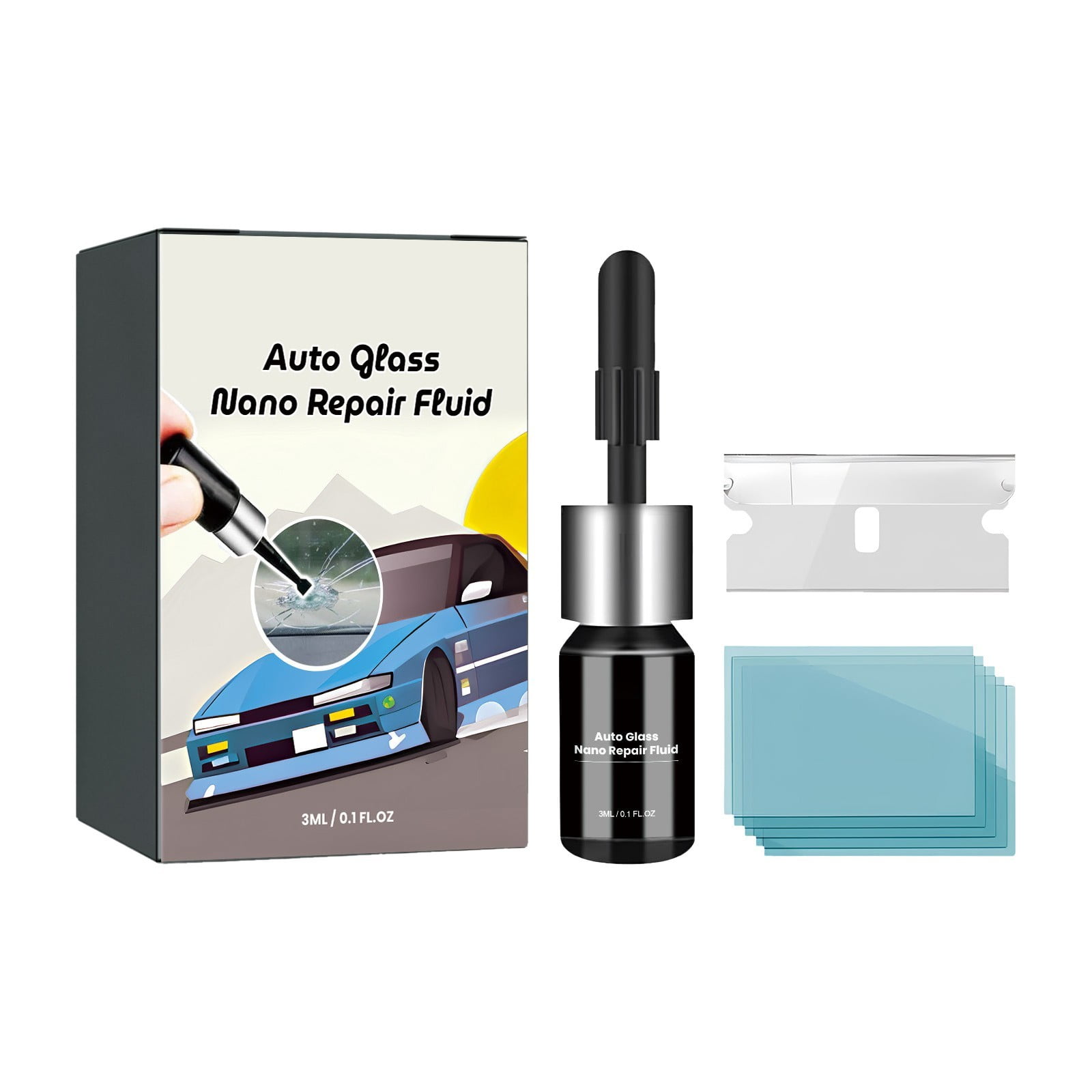 Nano Auto Glass Fix Liquid Quick Bonding Solution For Windshield Cracks ...