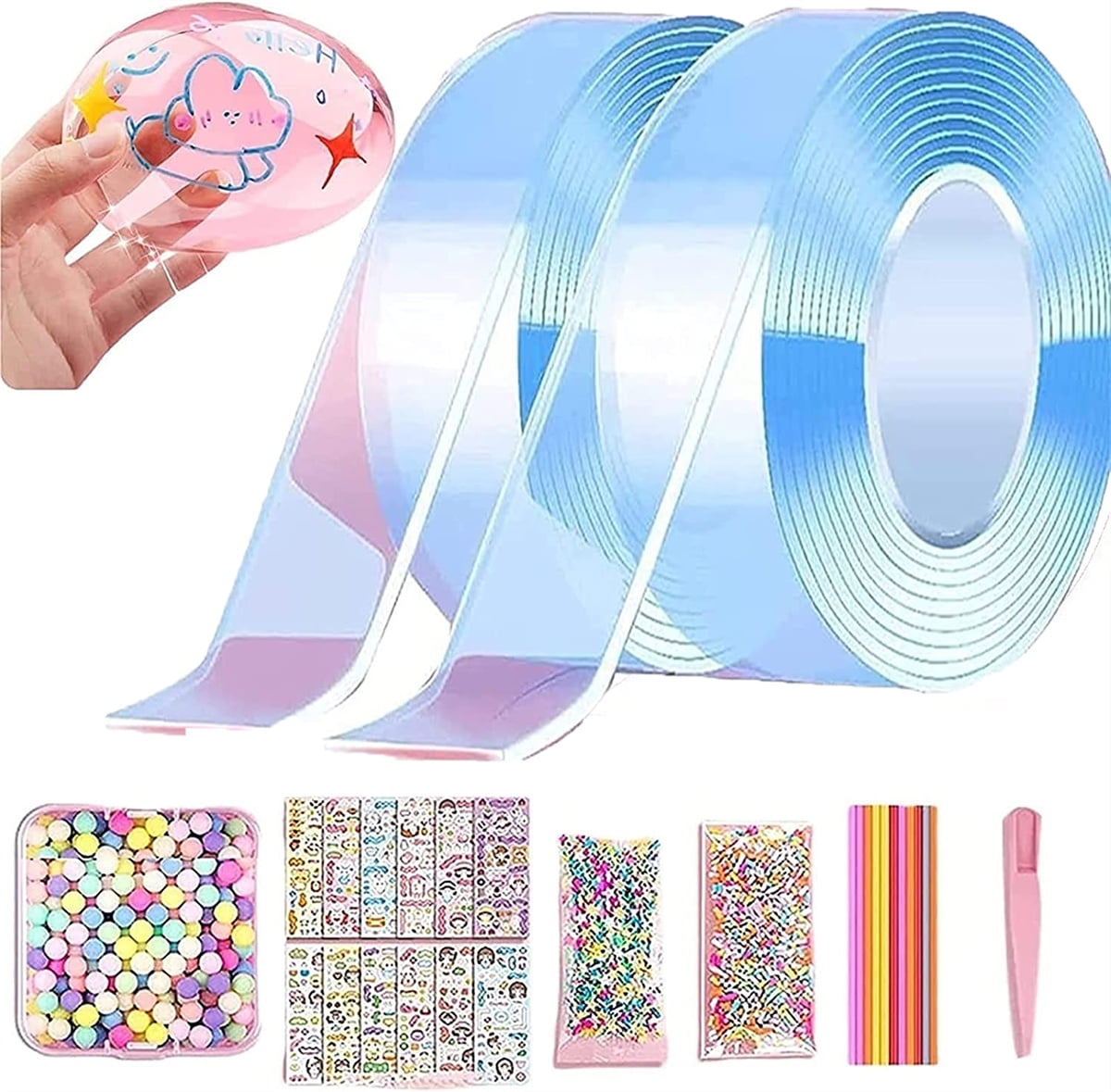 Nano Bubble Tape Kit, Double Sided Tape Plastic Bubble, Super Elastic ...